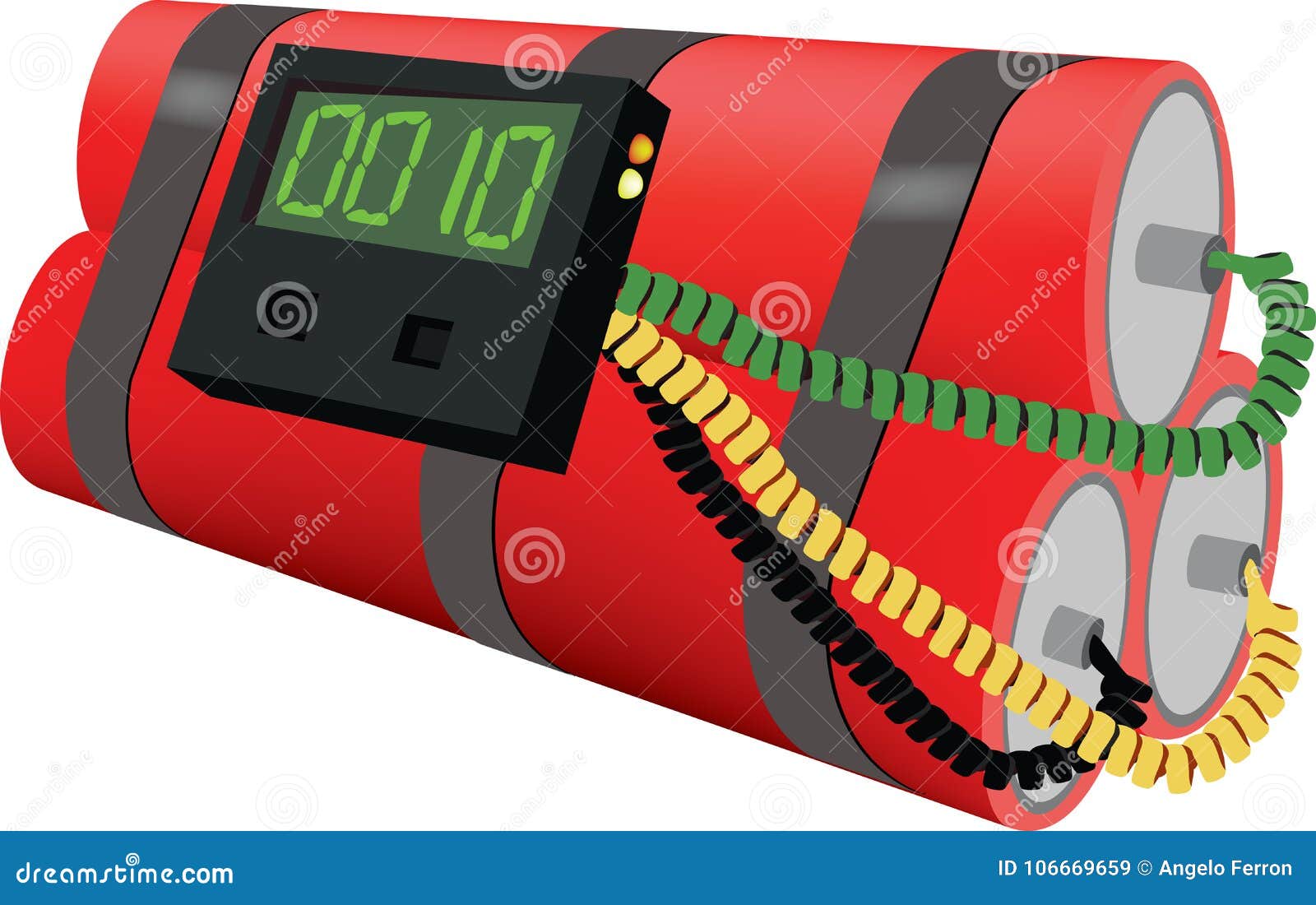 Timed Dynamite Sticks With Clock Cartoon Vector | CartoonDealer.com ...