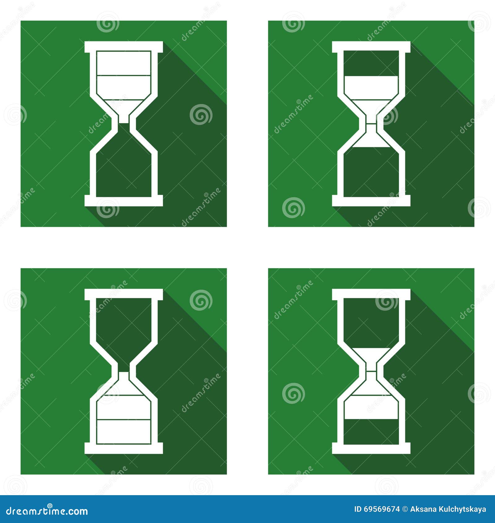 Timeglass Icon_Timeglasssymboler 4 Vektor Illustrationer - Illustration ...