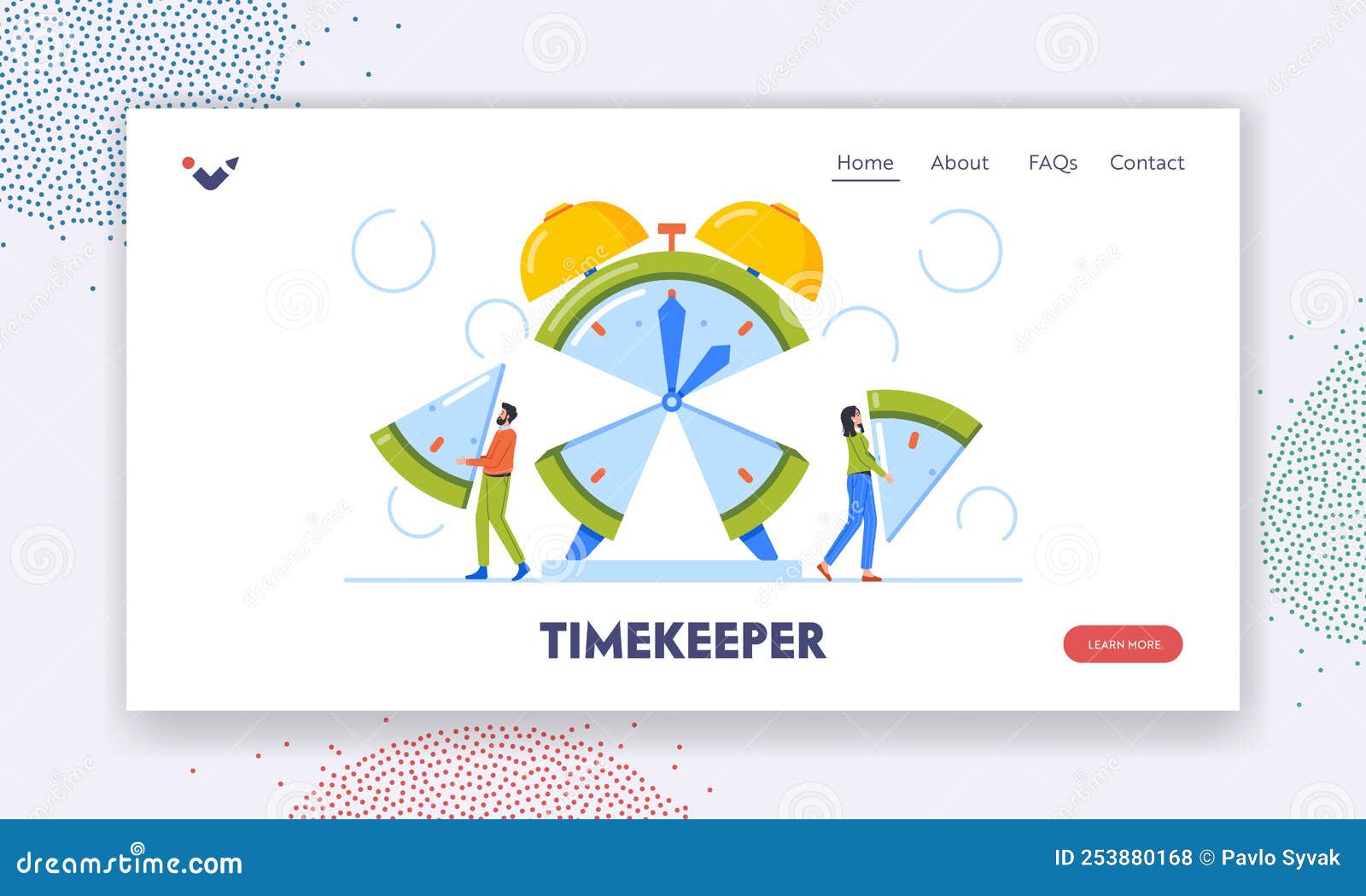 Timekeeper Landing Page Template. Time Management and Project Task ...