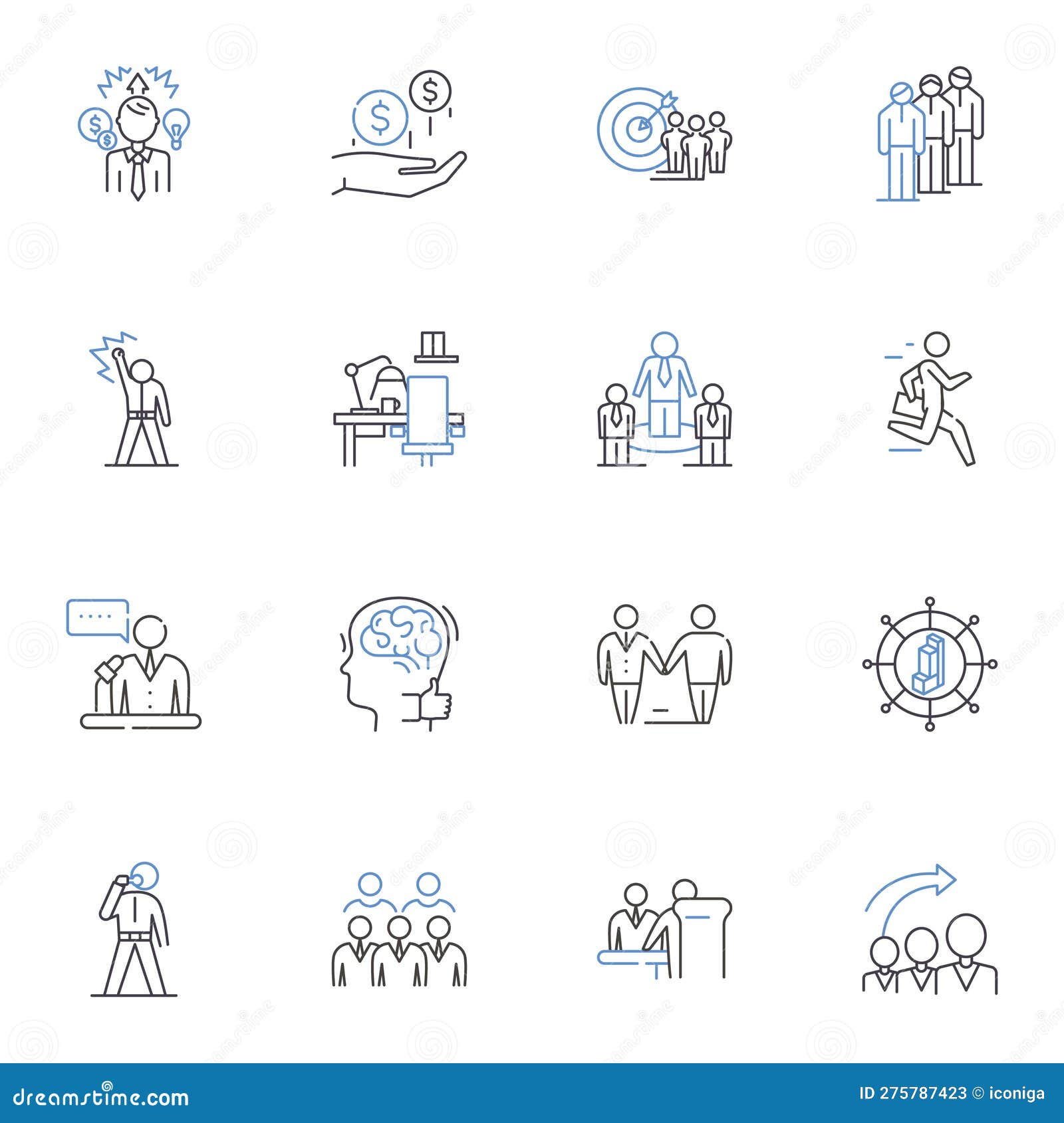 Timekeeping System Line Icons Collection. Accuracy, Attendance ...