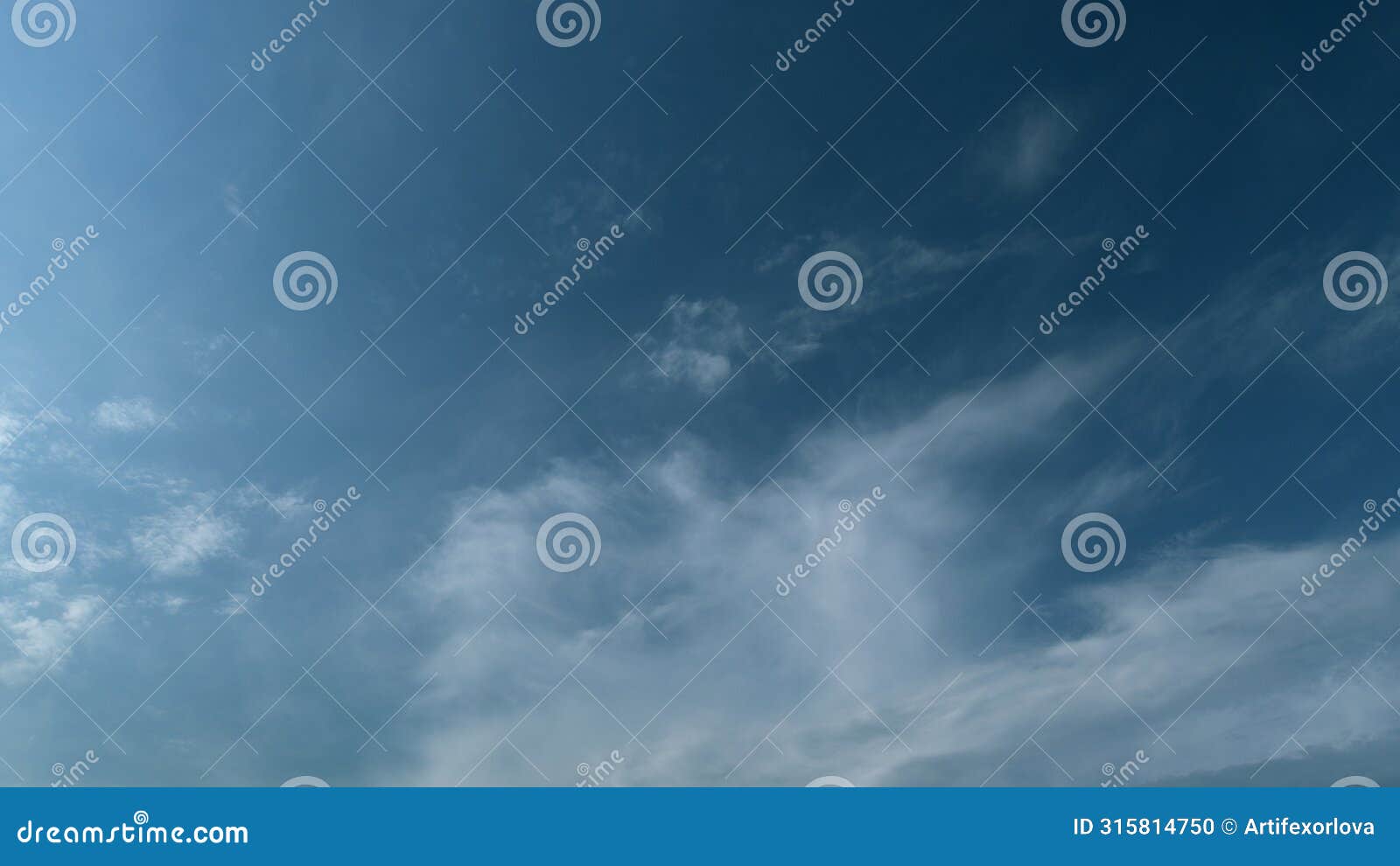 Clouds with Blue Light Blue Sky in Horizon. No Birds and Free of ...