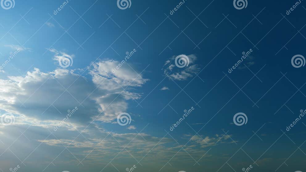 Clouds Moves in the Blue Sky. Beautiful Sky Cloudy Behind Shining Sun ...