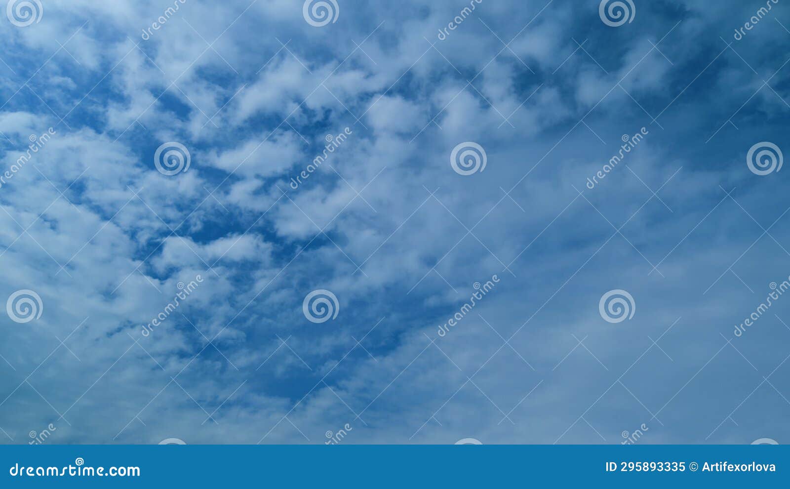 Cloudscape with Various Cloud Types on Background of Blue Sky. Semi ...