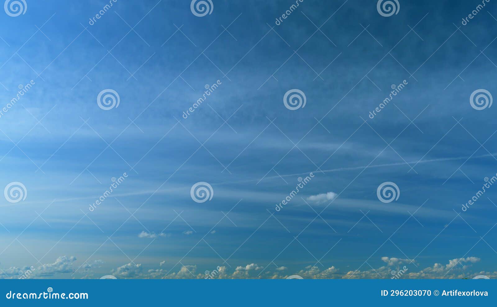 Cloudscape with Various Cloud Types on Background of Blue Sky. Semi ...