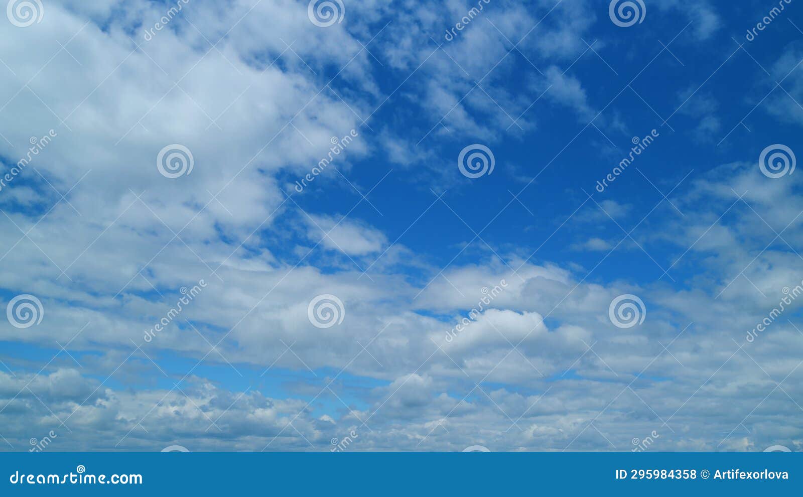 Cloudscape with Various Cloud Types on Background of Blue Sky. Semi ...