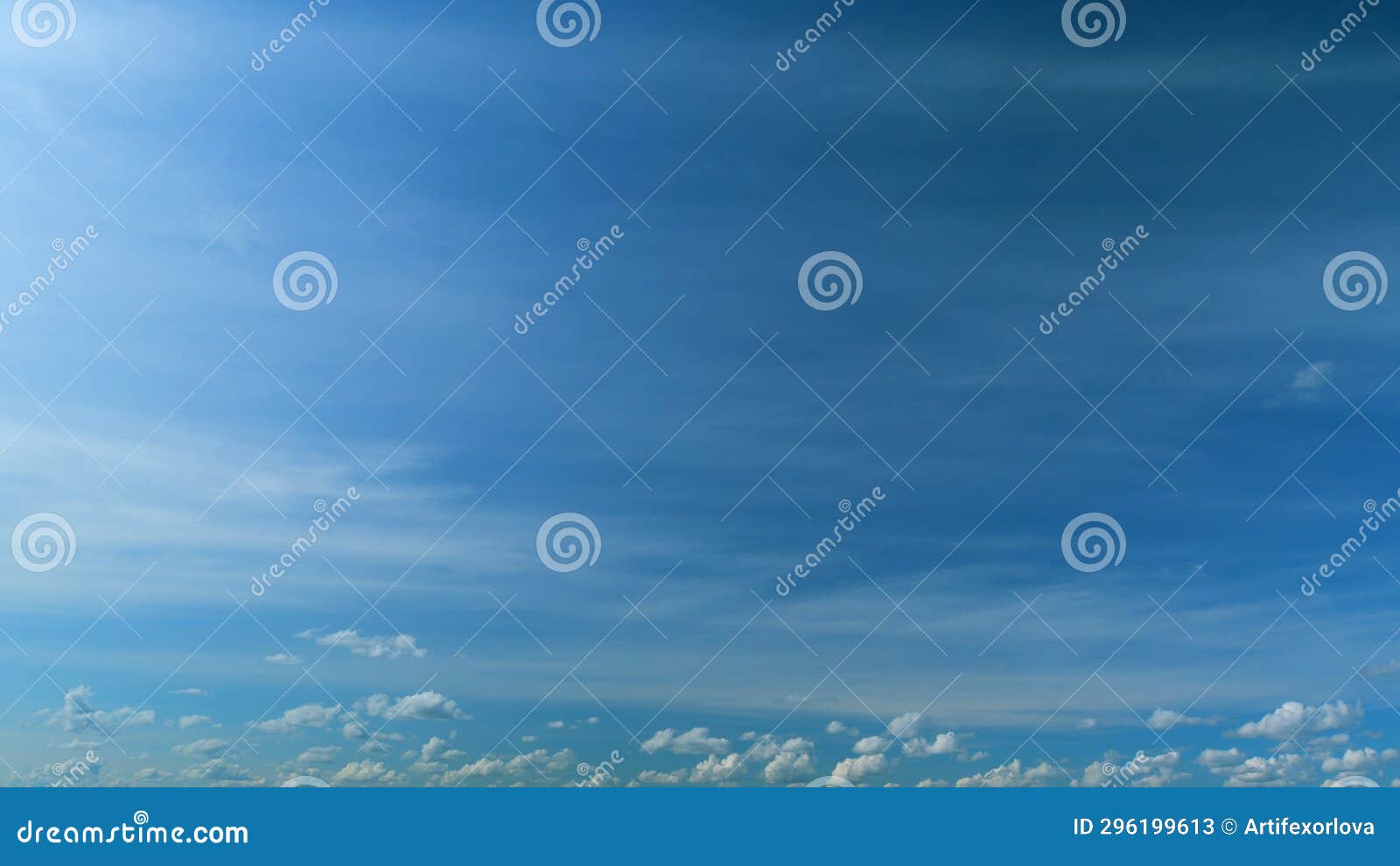 Cloudscape with Various Cloud Types on Background of Blue Sky. Semi ...