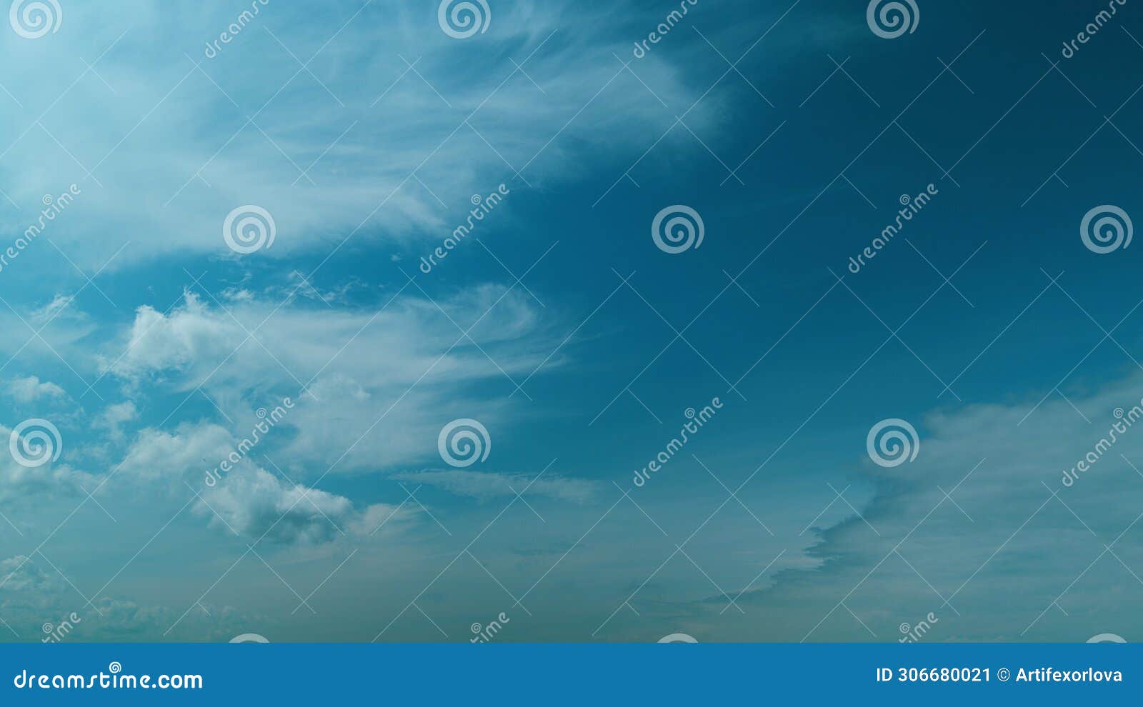 Cloudscape with Various Cloud Types on Background of Blue Sky. Semi ...
