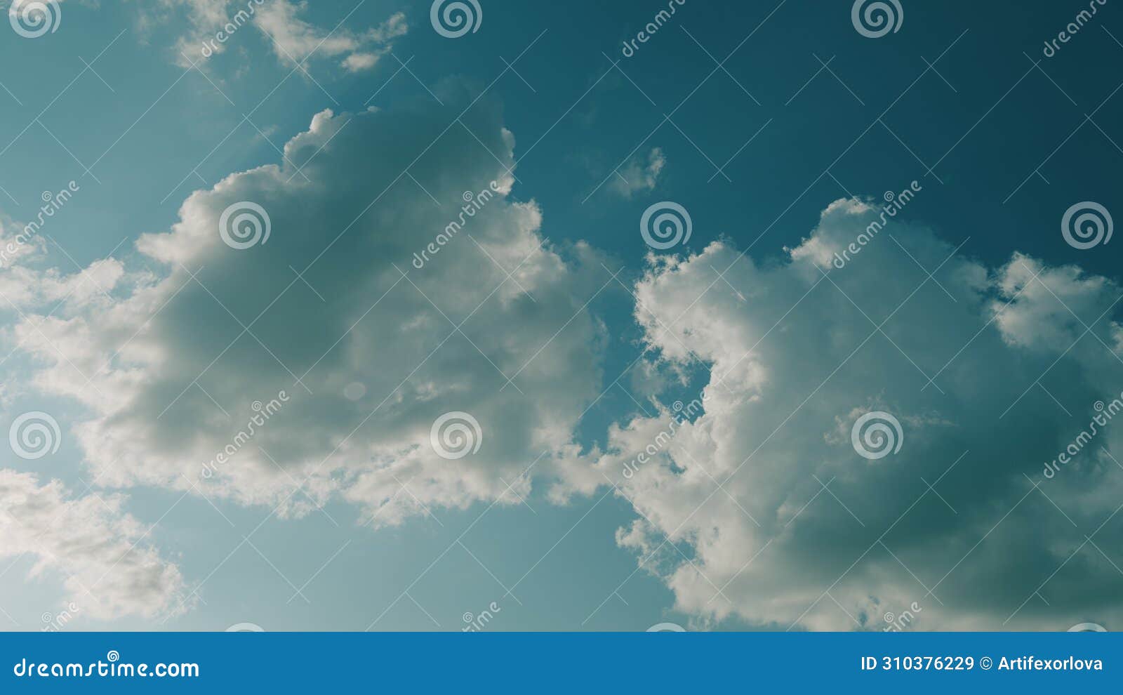 Cumulus Cloud Cloudscape Moving and Changing with Different Shapes ...