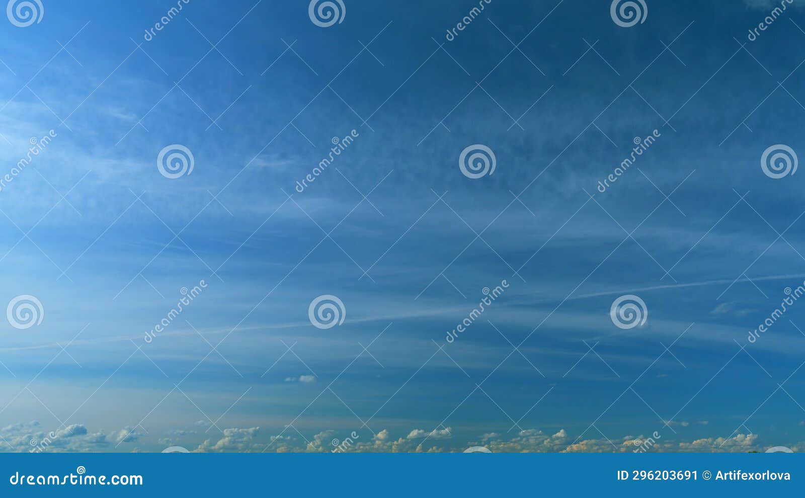 Formation Cloud Sky Scape. Different Cloud Types and Layers Cover Blue ...