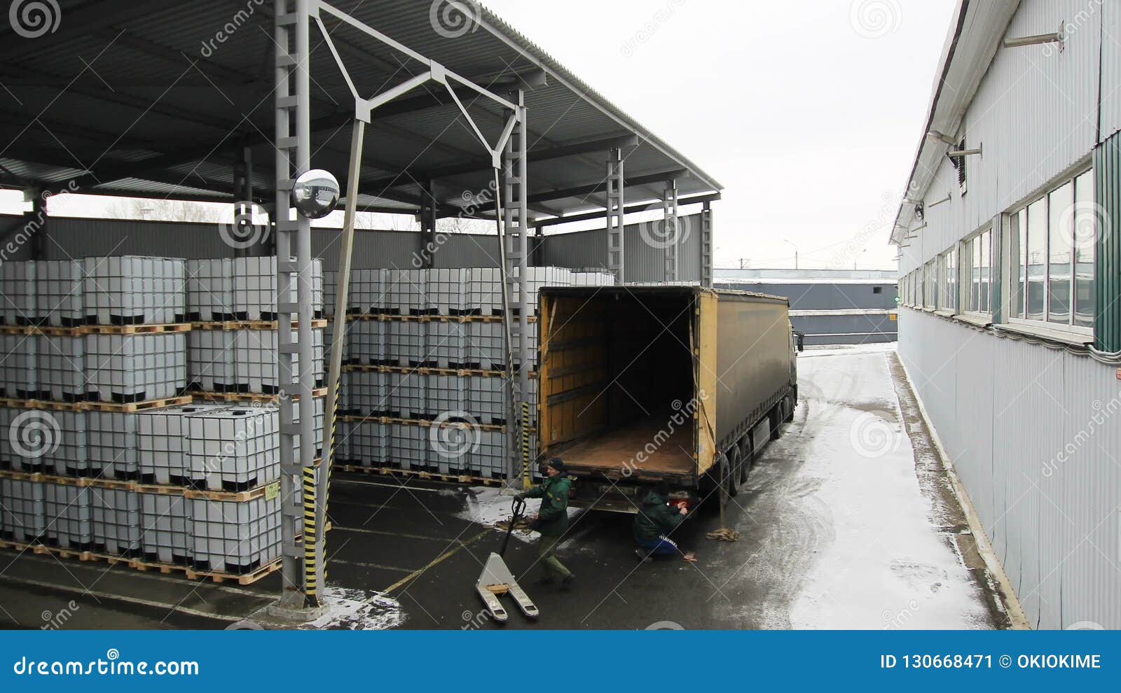 Timelapse Loaders Fill Trucks at Bulk Containers Ramp Stock Video ...