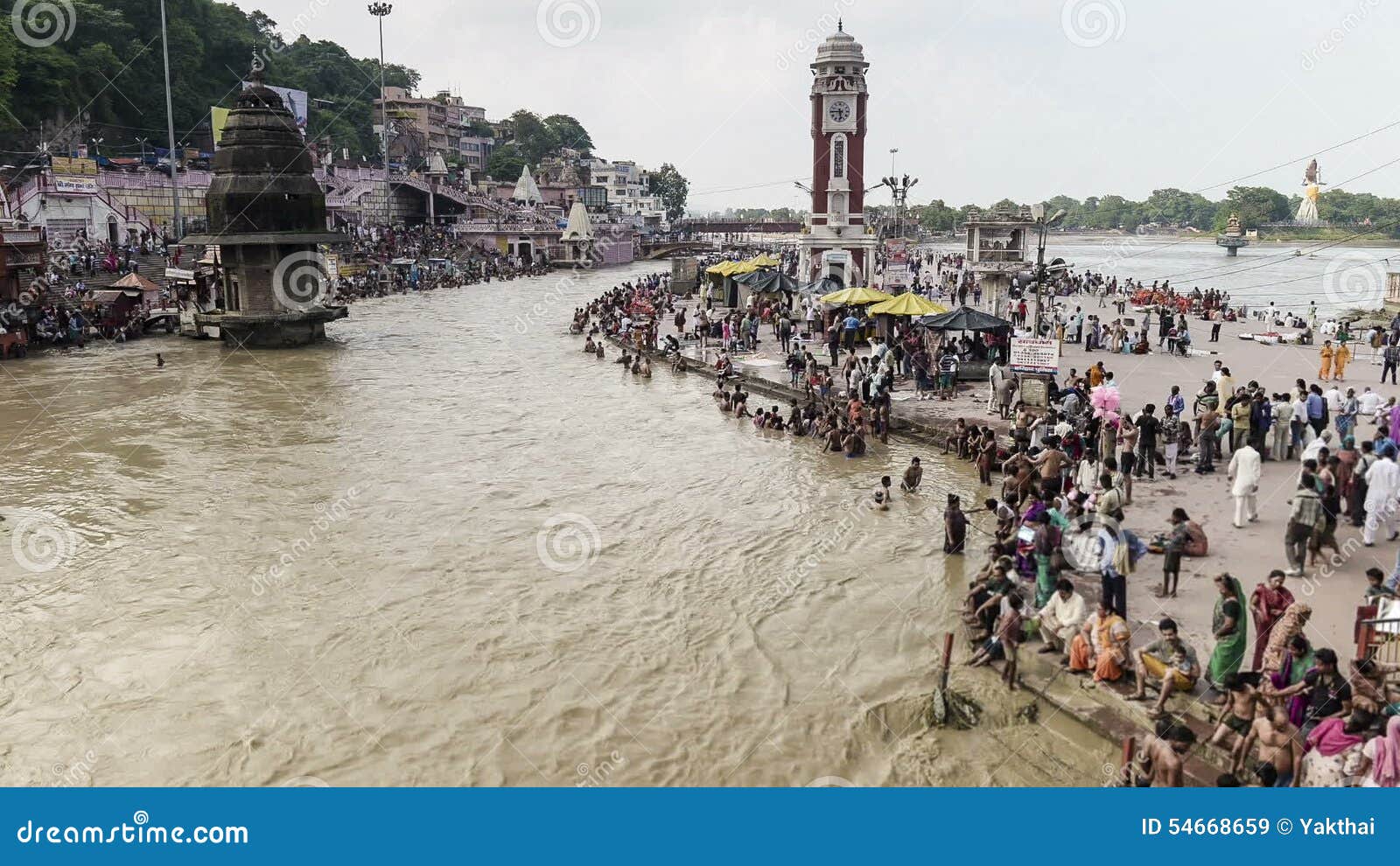 Timelapse Main Bathing Ghat in Haridwar, India Stock Video - Video of ...