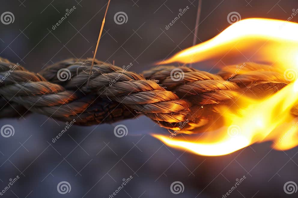 Timelapse Sequence of a Rope Fuse Burning Down Stock Photo - Image of ...