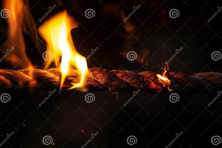 Timelapse Sequence of a Rope Fuse Burning Down Stock Photo - Image of ...