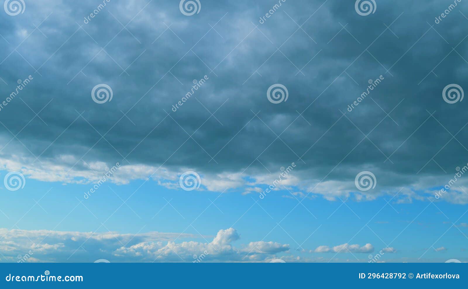 Sky Blue or Azure Sky and Clouds. Soft White Clouds on Pastel Blue Sky ...