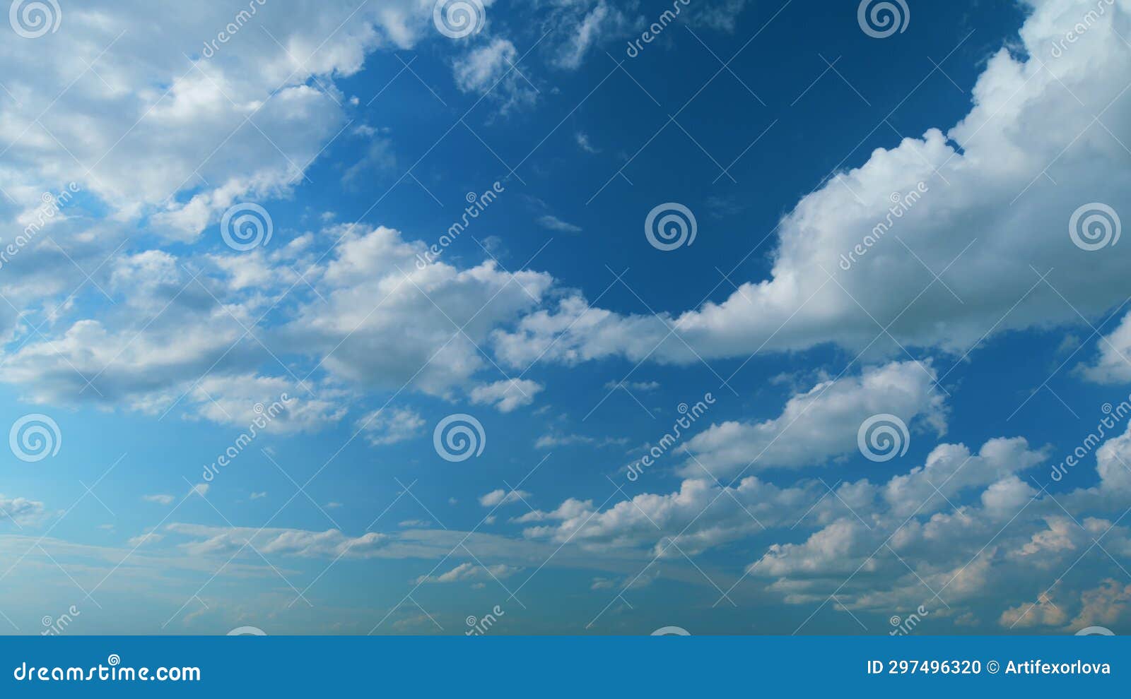 Sky Blue or Azure Sky and Clouds. Soft White Clouds on Pastel Blue Sky ...