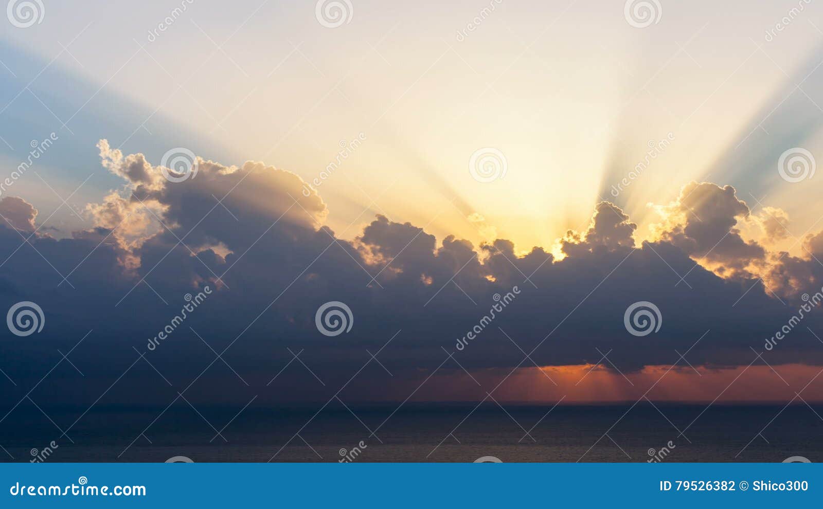 Timelapse of Sun Rays Emerging Though the Clouds at Sunrise Over Sea. Stock Footage - Video of ...