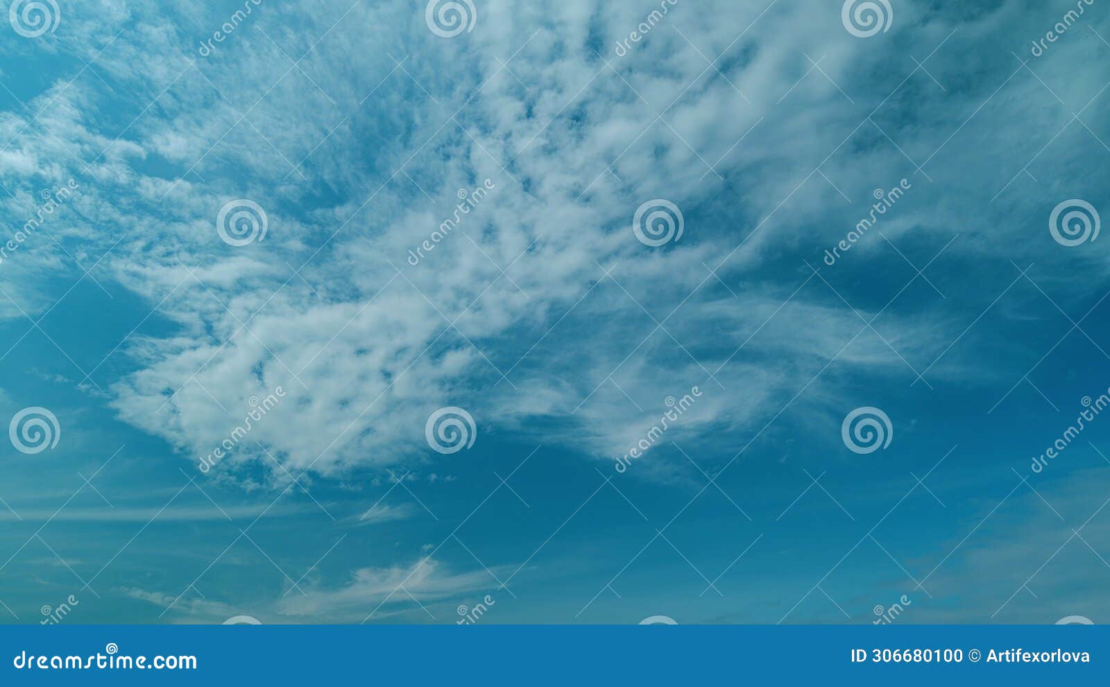 Tropical Summer Sunlight. Various Layers of Clouds Move in Different ...