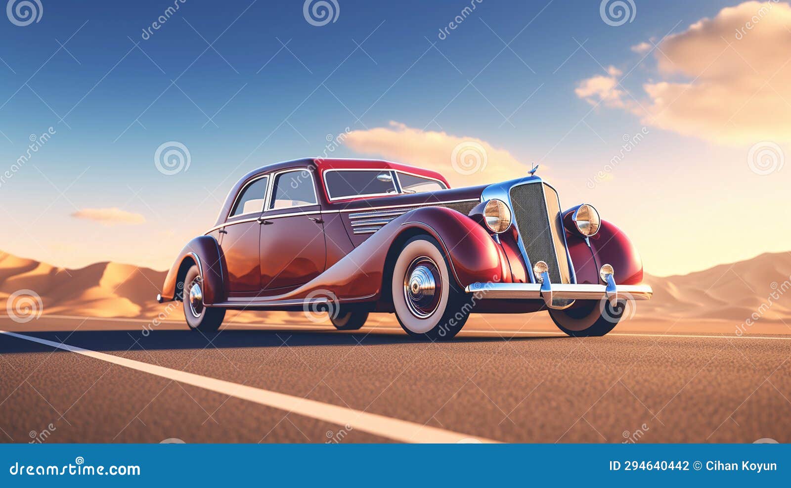 Timeless Automotive Retro Car on Solid Background Stock Illustration ...