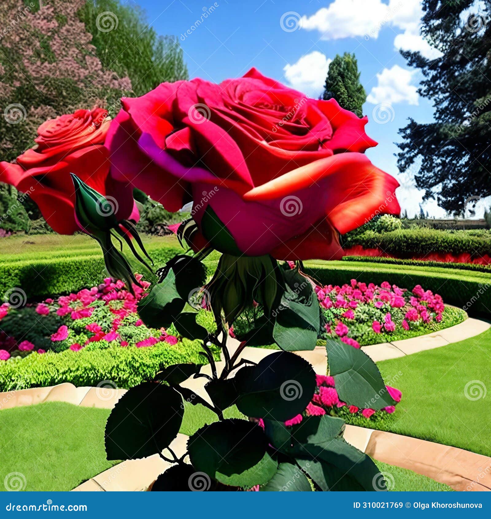 Timeless Beauty of a Classic Rose Garden in Full Bloom. Panorama Stock ... Timeless Beauty of a Classic Rose Garden in Full Bloom. Panorama Stock ...