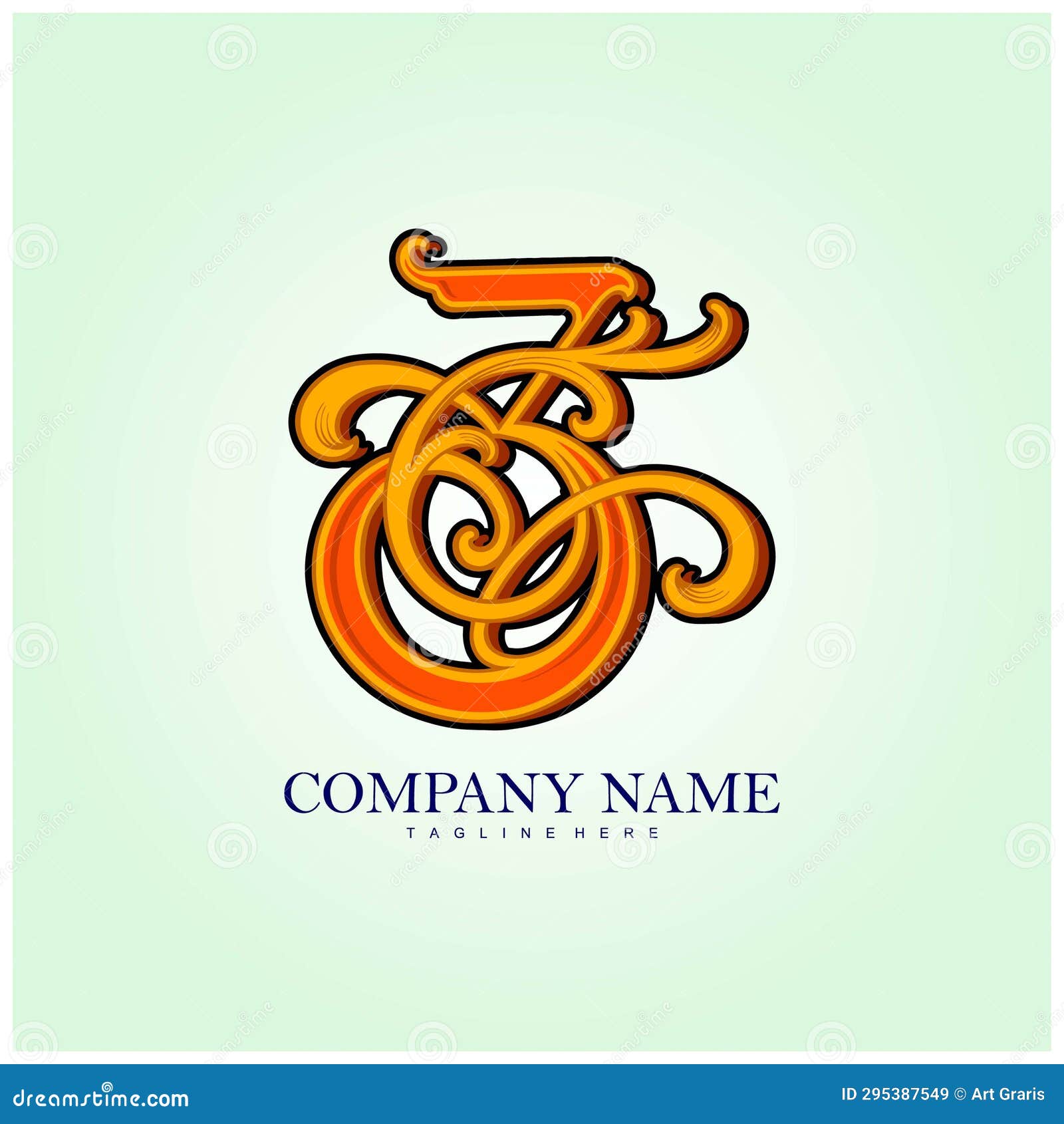 Classic Number 3 Monogram Logo Ultimate Luxury Cartoon Vector ...