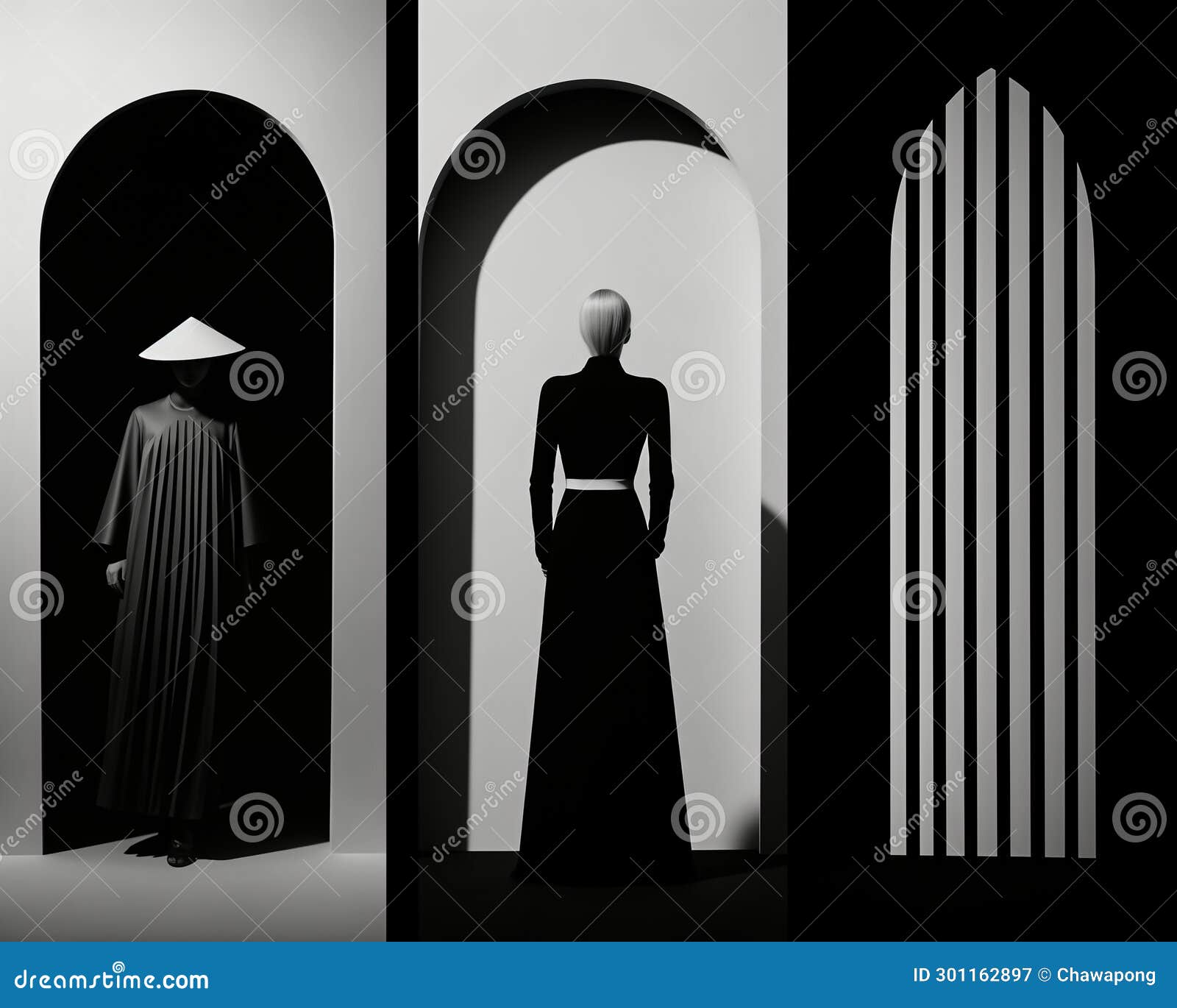 Timeless Contrast, Monochrome, Light and Shadow Stock Illustration ...