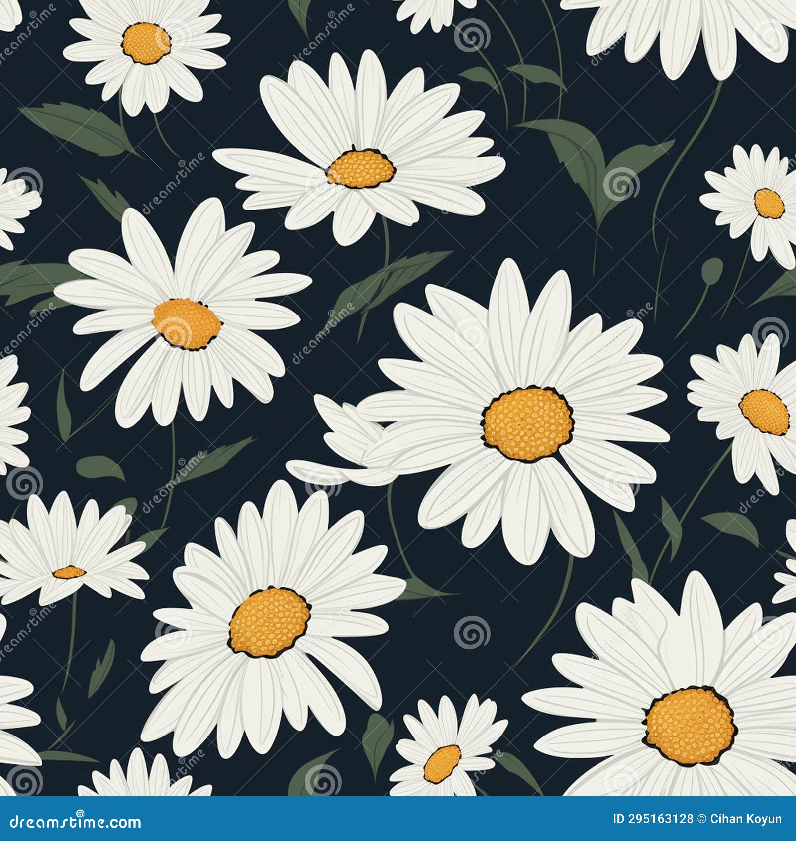 Timeless Daisy Fantasy Floral Pattern Stock Illustration - Illustration ...