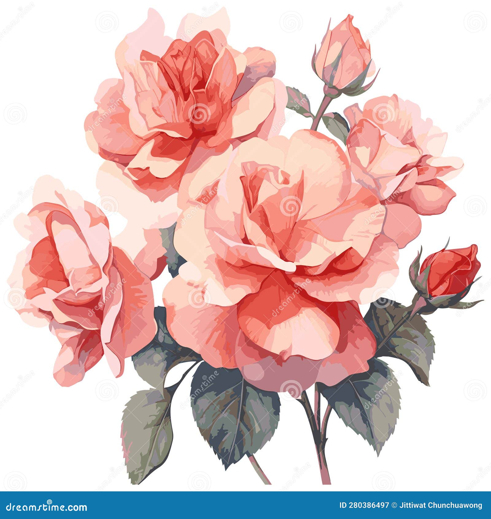 Timeless Elegance. Captivating Rose Illustrations in Vector Art Stock ...