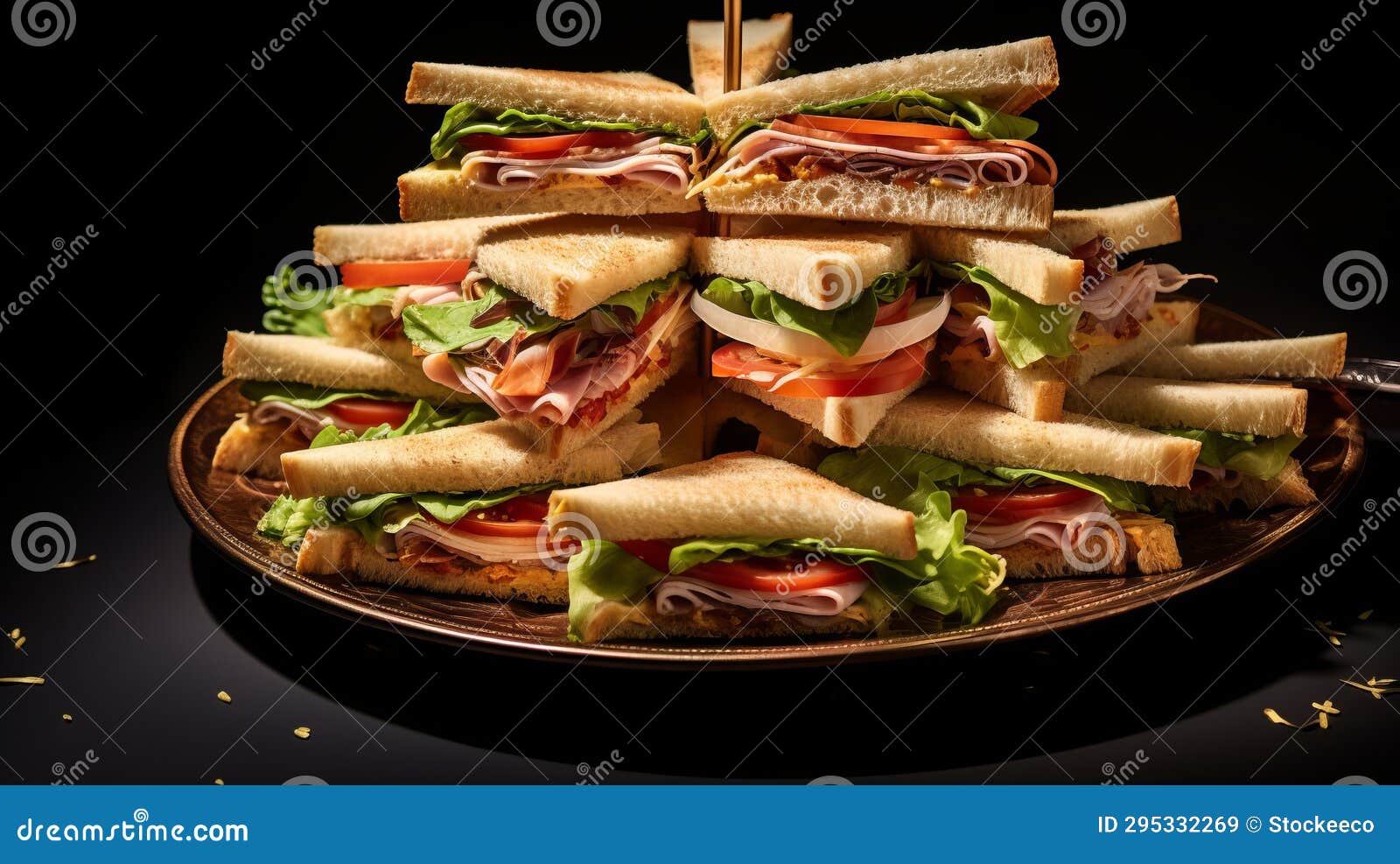 Timeless Elegance: a Stunning Stack of Multi-layered Sandwiches Stock ...