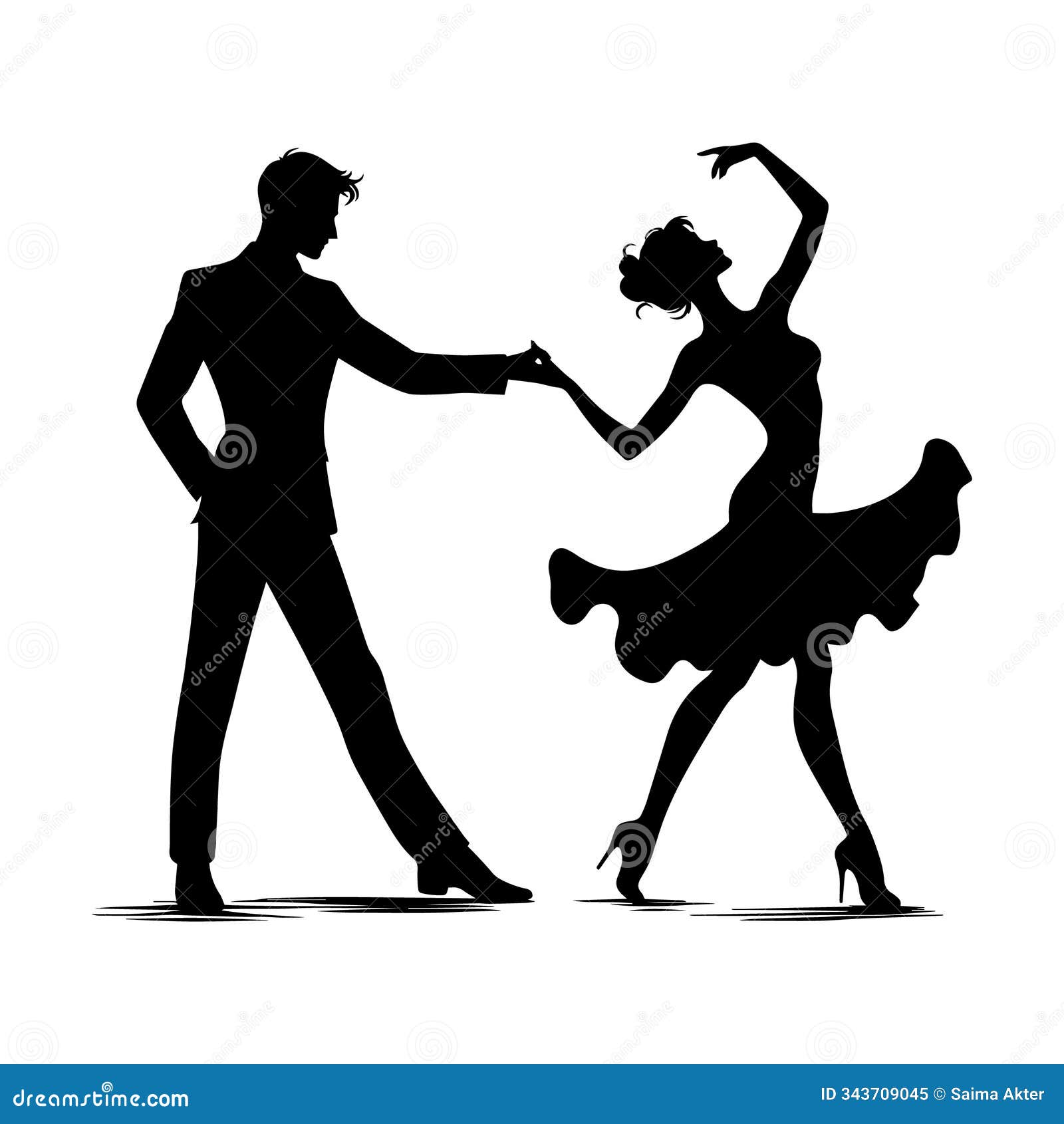 Timeless Love in Dance: Romantic Couple Dance Silhouette Icon Vector ...