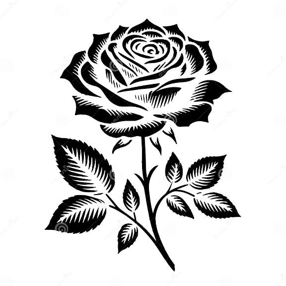 Timeless Rose Silhouette Vector Image for Creative Projects Stock ...