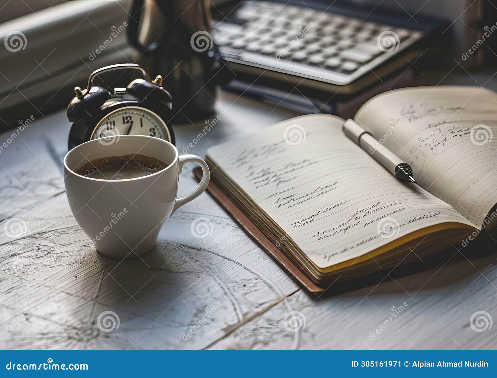 Timeless Tea and Clocks Wallpaper, Generative AI Stock Illustration ...