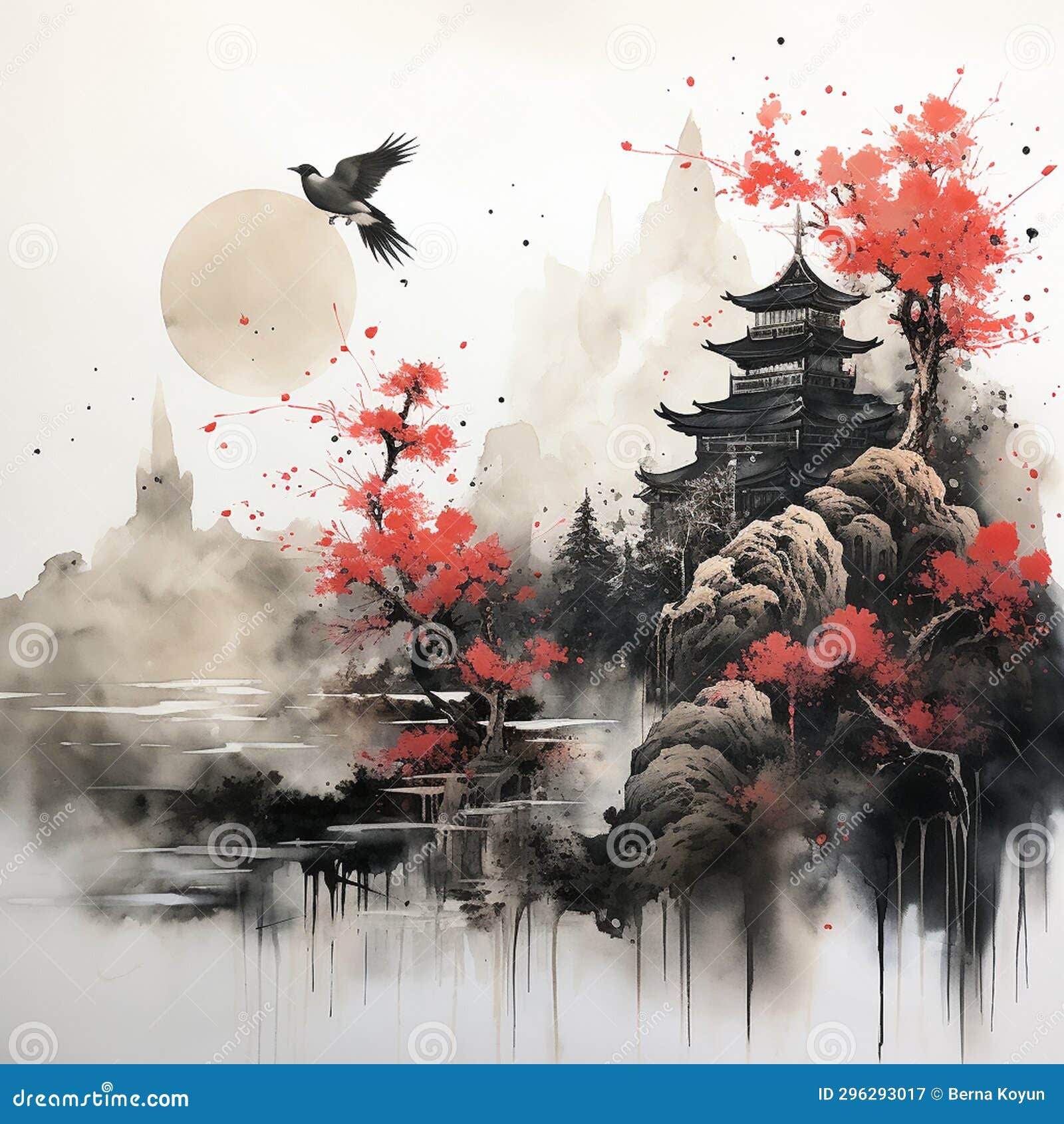 Timeless Tradition Japanese Hand-Drawn Art Stock Illustration ...