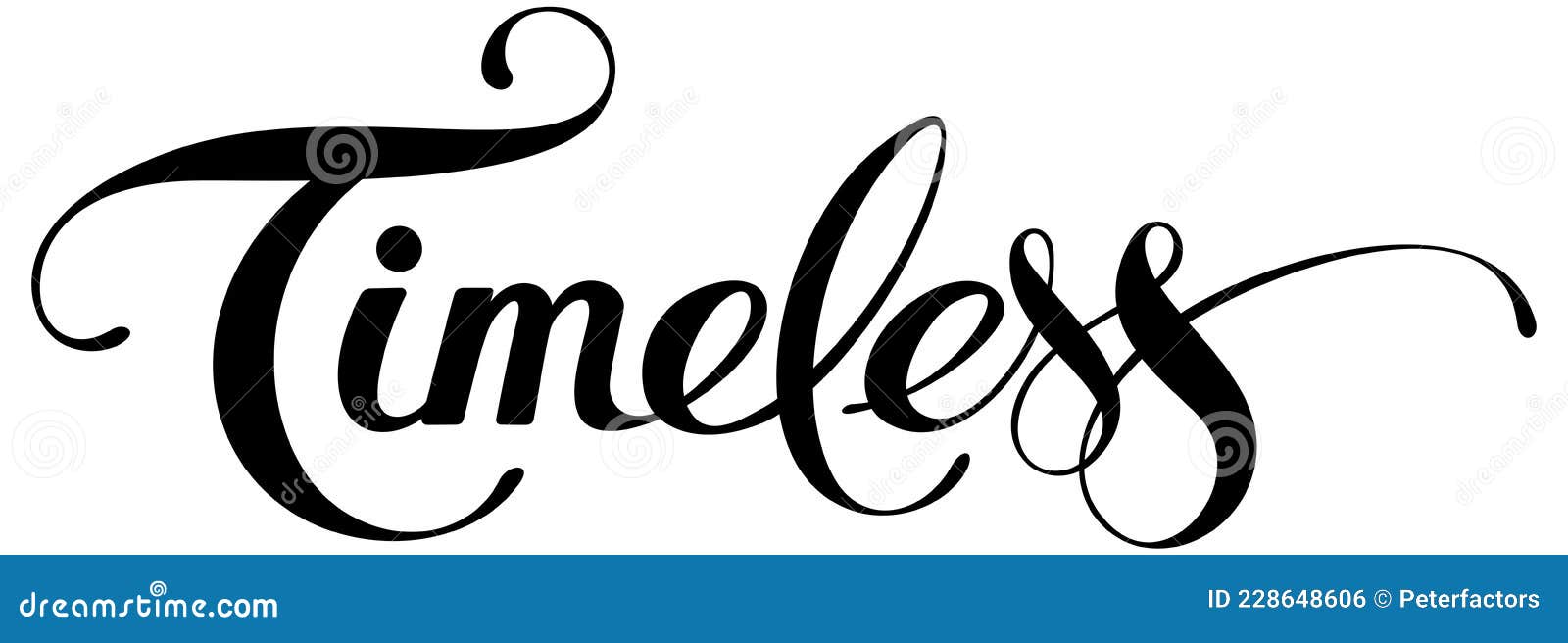 Timeless - Custom Calligraphy Text Stock Vector - Illustration of ...