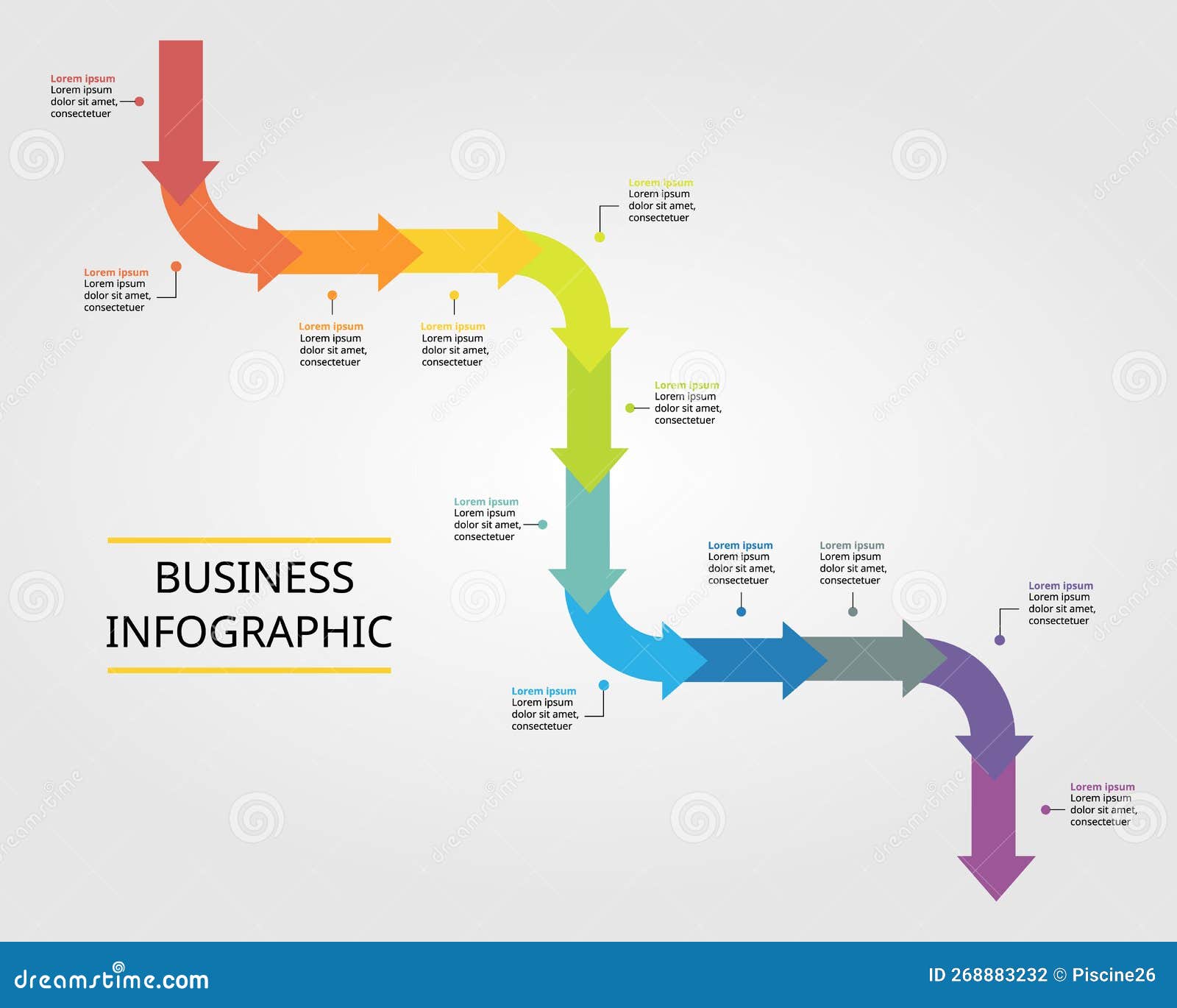 Timeline Arrow Chart Template for Infographic for Presentation for 12 ...