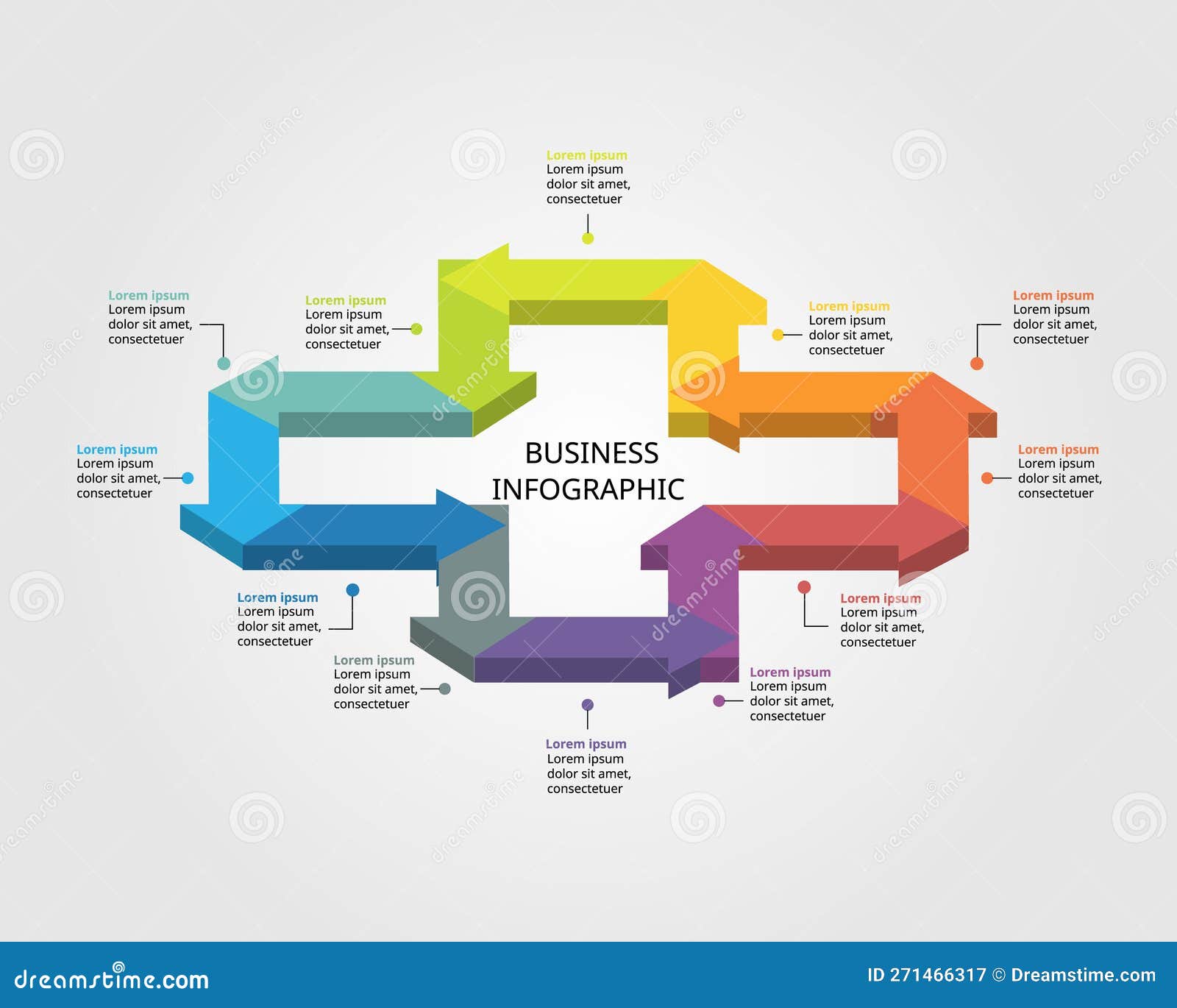 Timeline Arrow Chart Template for Infographic for Presentation for 12 ...
