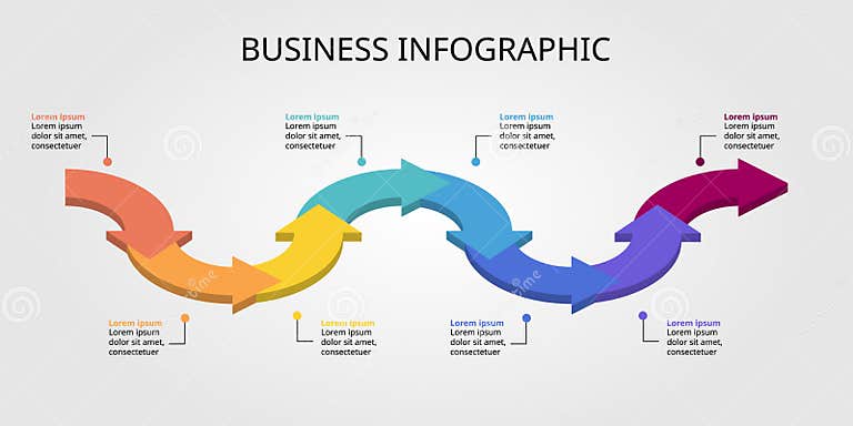 Timeline Arrow Chart Template for Infographic for Presentation for 8 ...