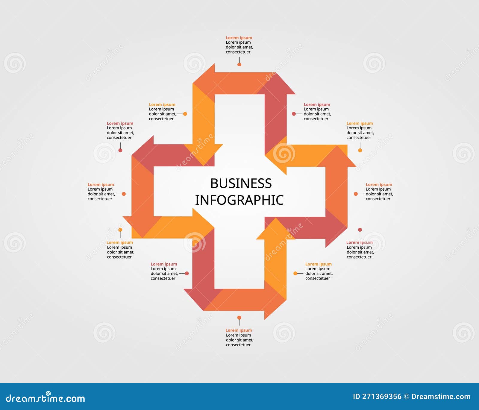 Timeline Arrow Chart Template for Infographic for Presentation for 12 ...