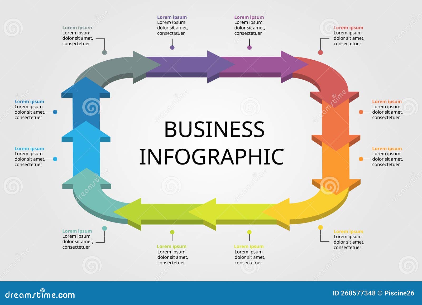 Timeline Arrow Circle Chart Template for Infographic for Presentation ...