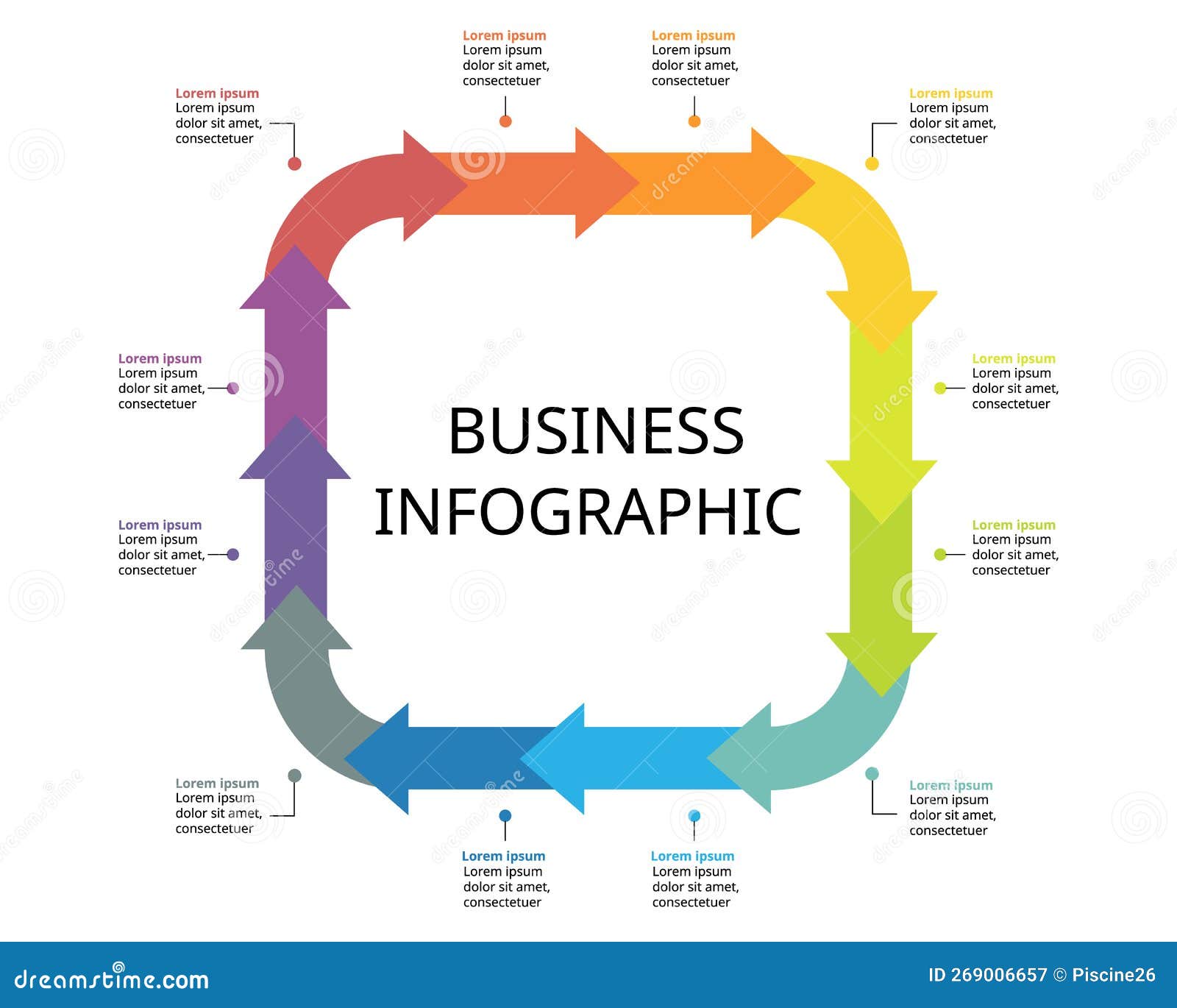 Timeline Arrow Circle Chart Template for Infographic for Presentation ...