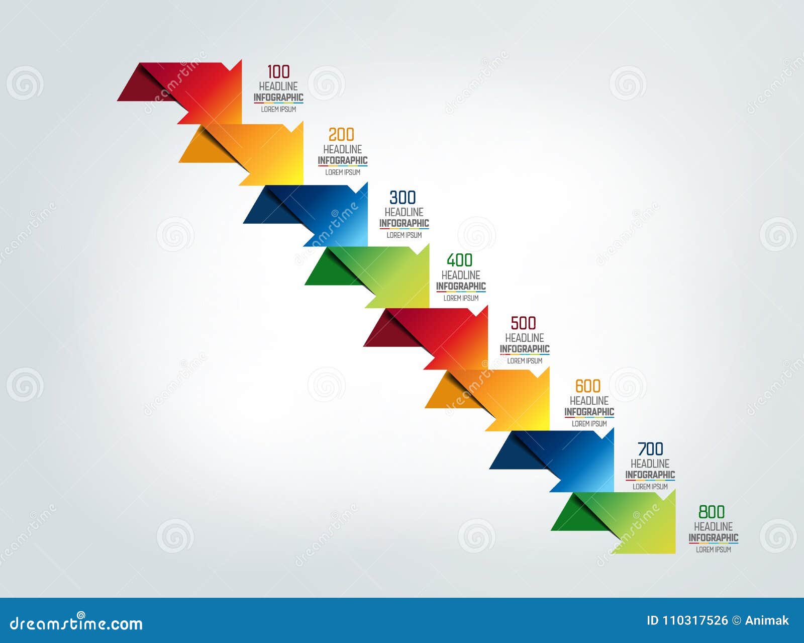 Timeline Arrow Scheme, Infographic. Stock Vector - Illustration of ...