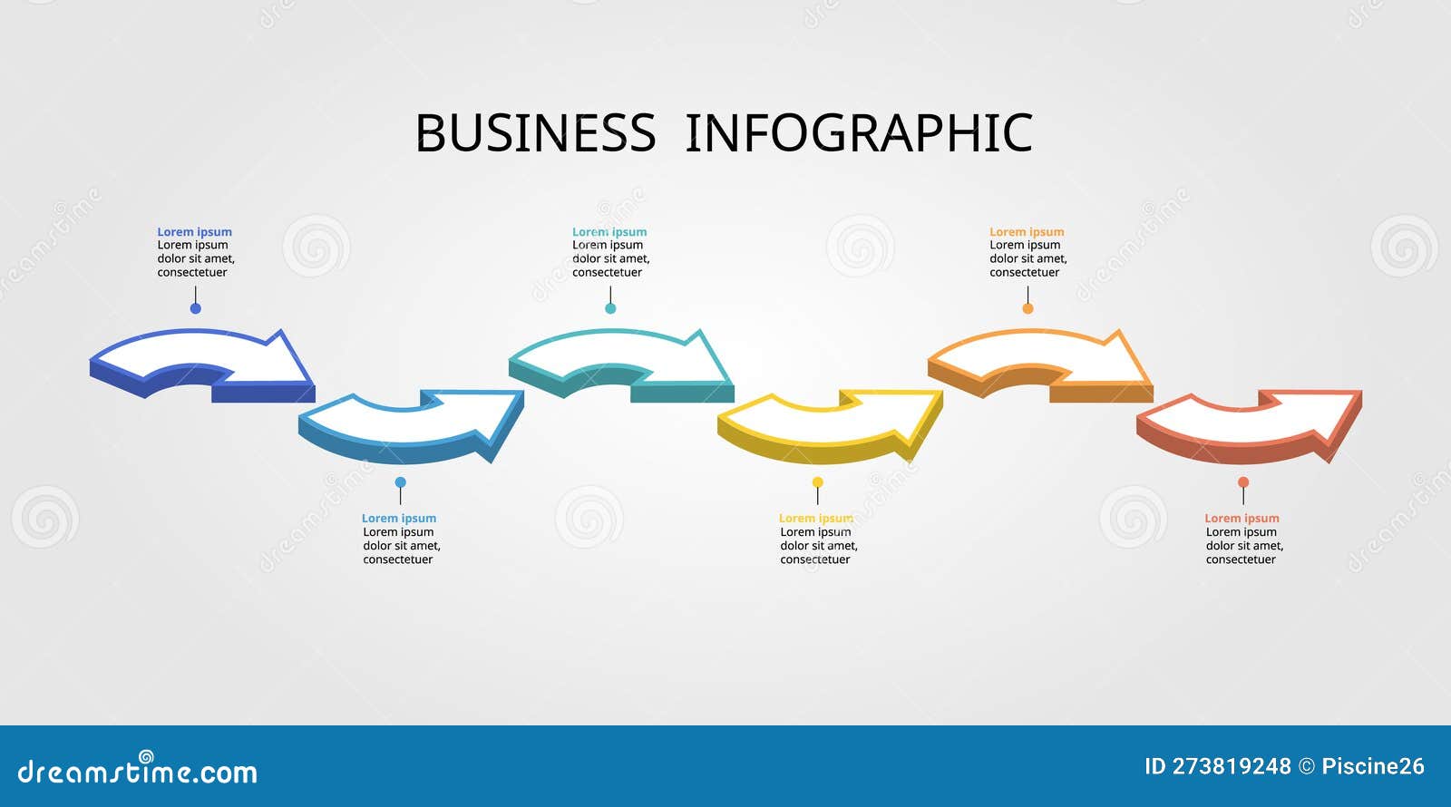 Timeline Arrow Step Chart Template for Infographic for Presentation for ...