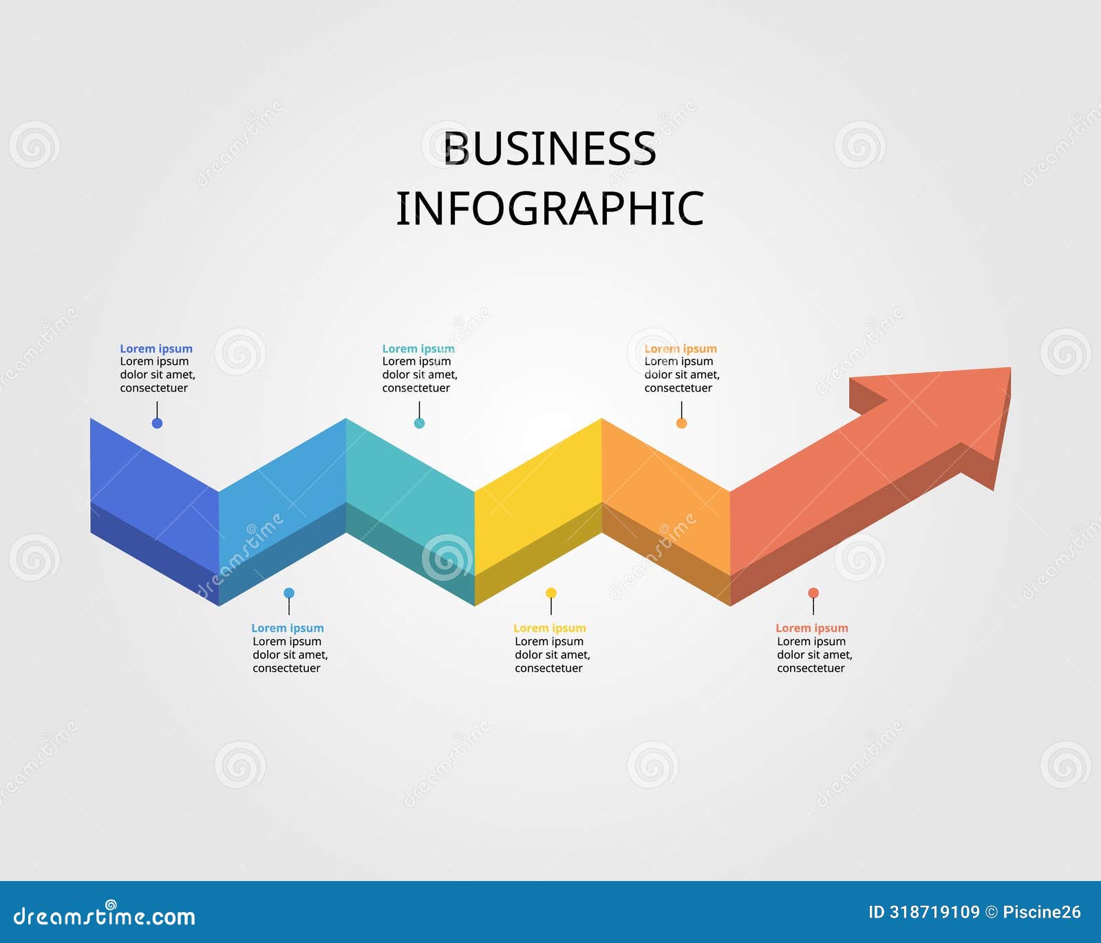 Timeline Arrow Step Chart Template for Infographic for Presentation for ...