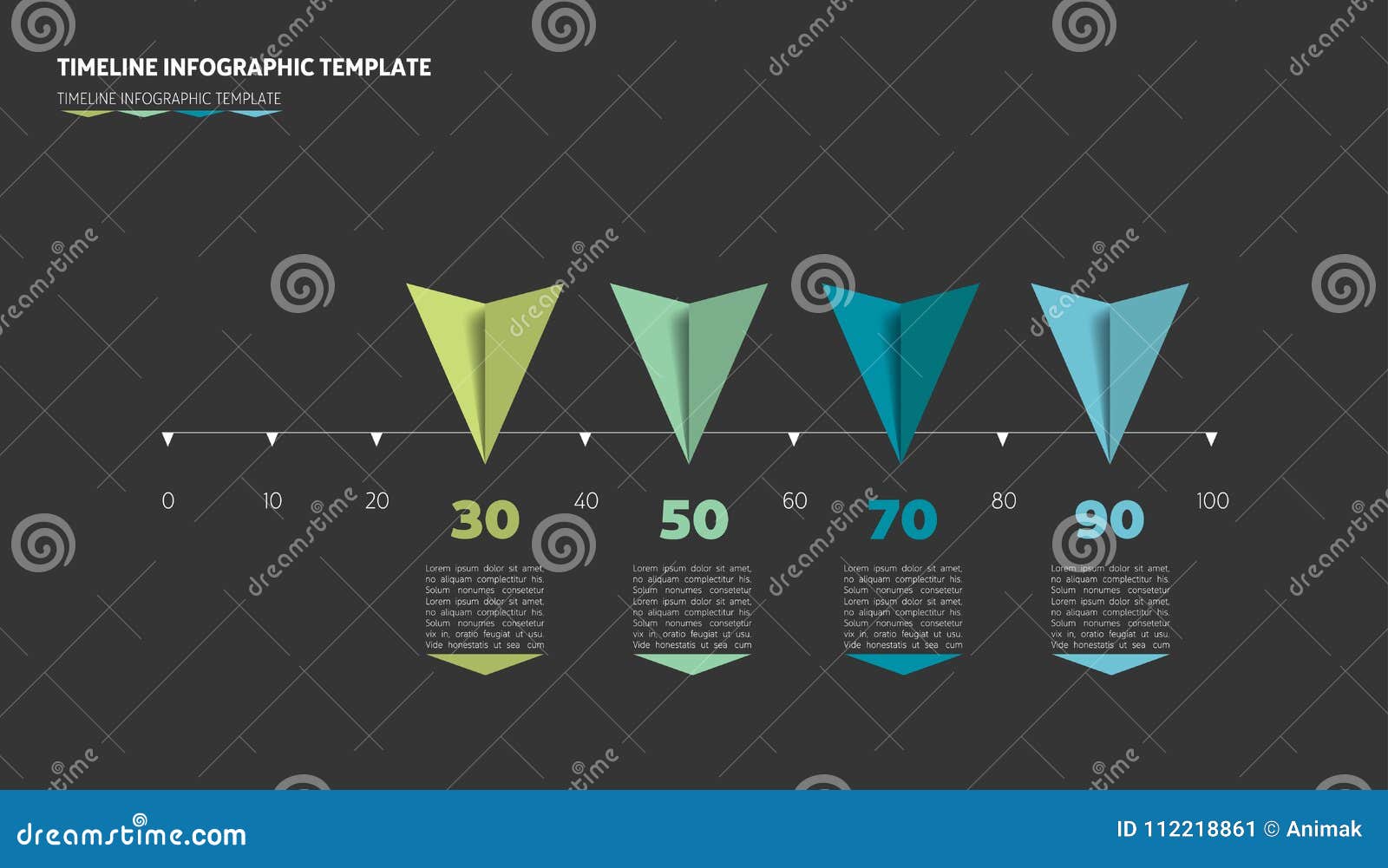 Timeline Arrow Template. Horizontal Line Stock Vector - Illustration of ...