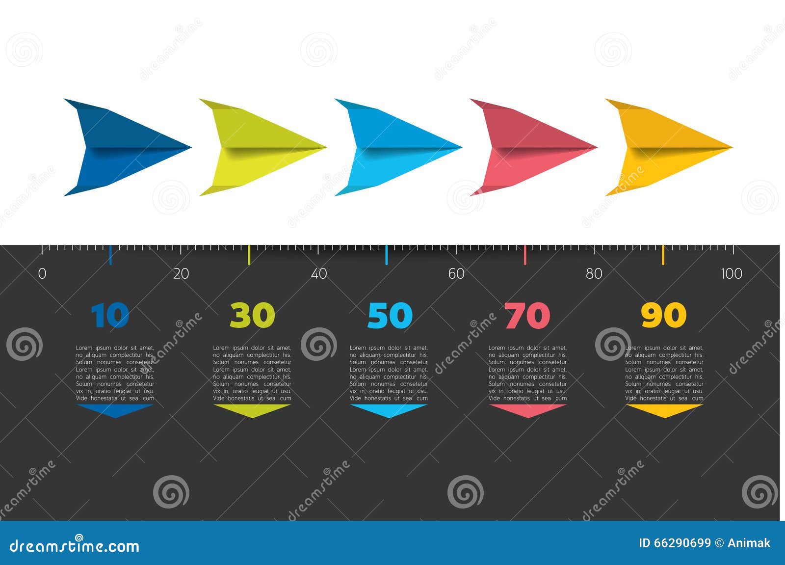 Timeline Arrow Template. Horizontal Line Stock Vector - Illustration of ...