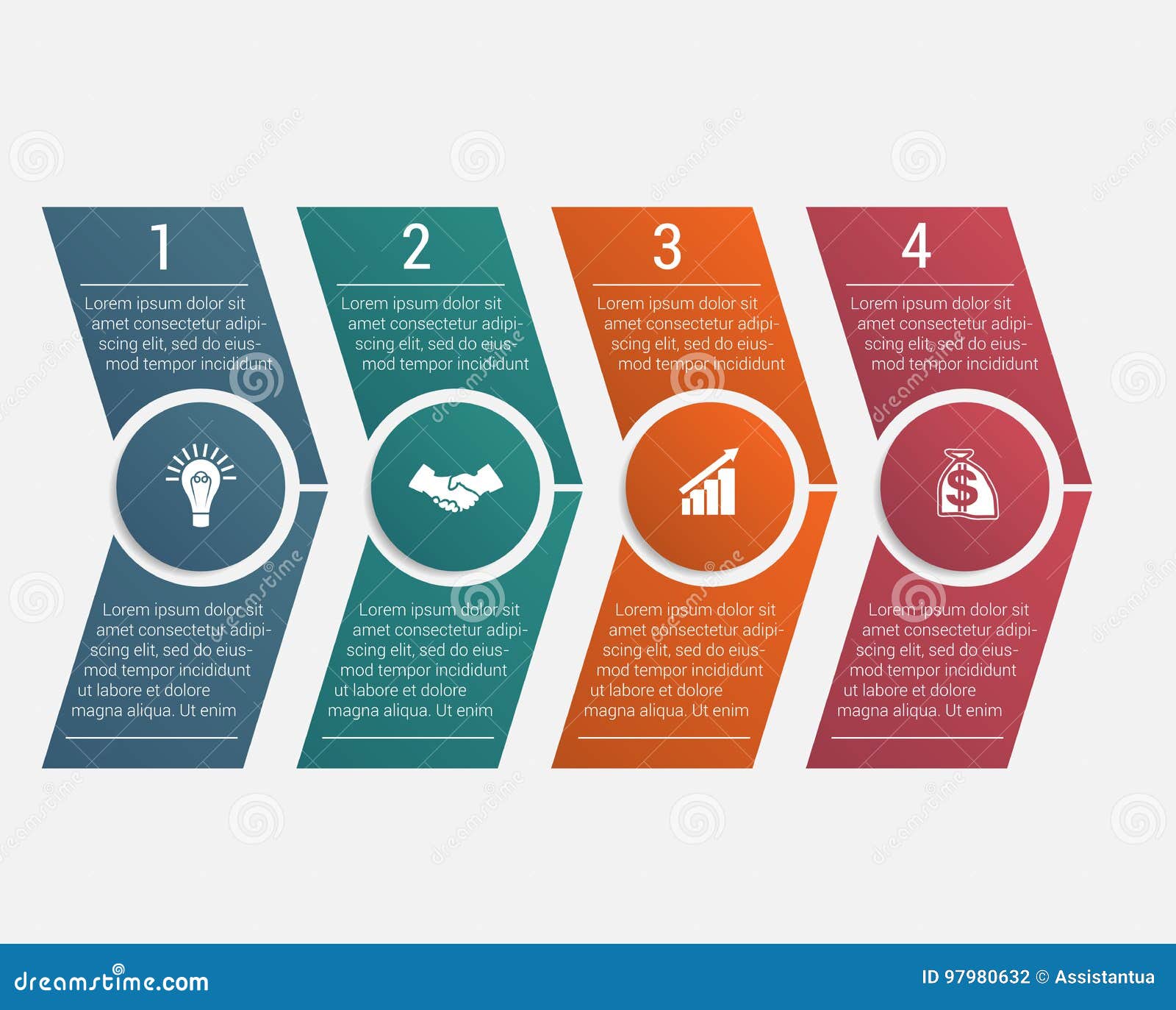 Timeline Arrows Four Positions Stock Vector - Illustration of design ...