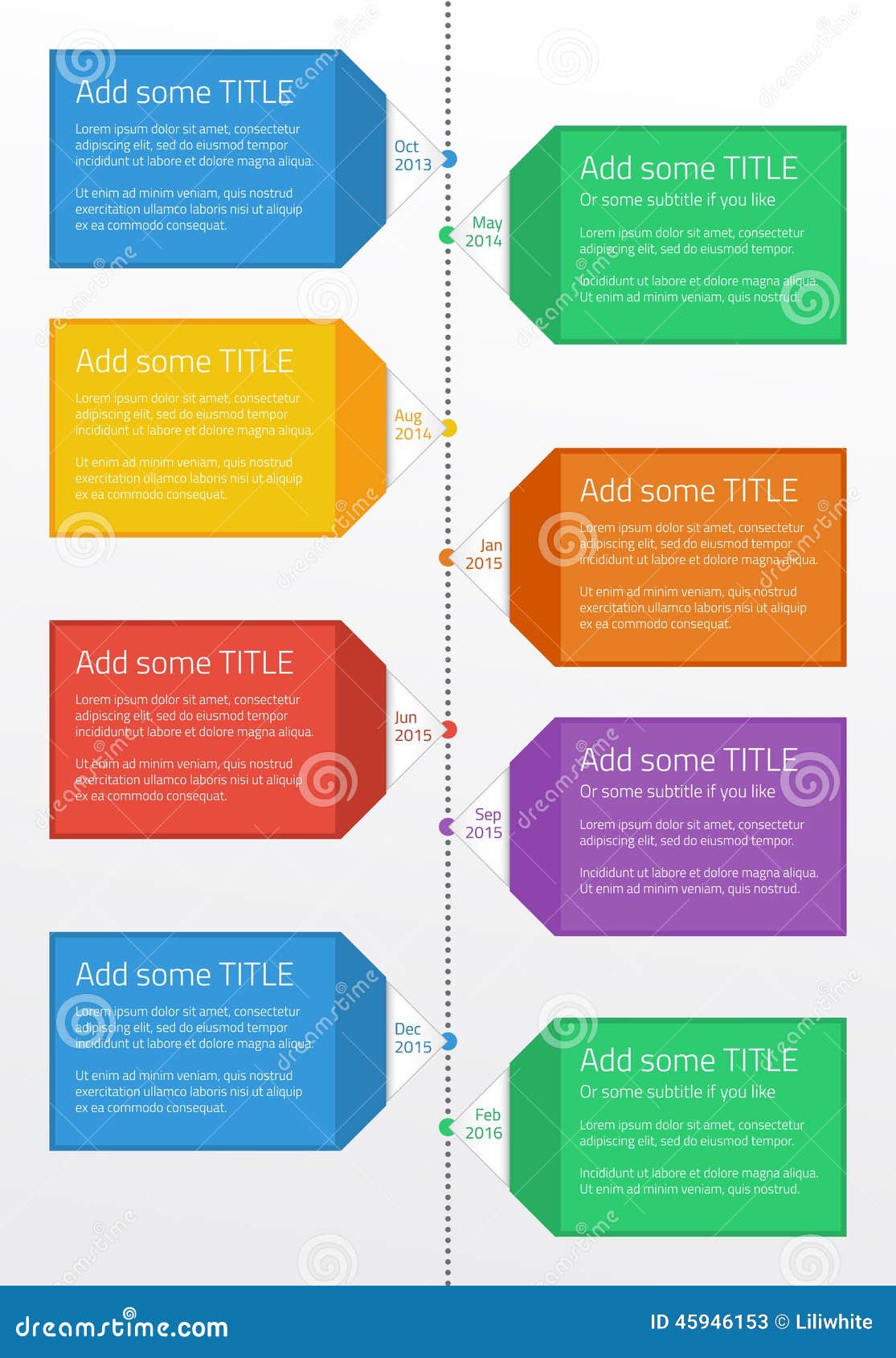 Timeline with Boxes for Large Description Stock Illustration ...