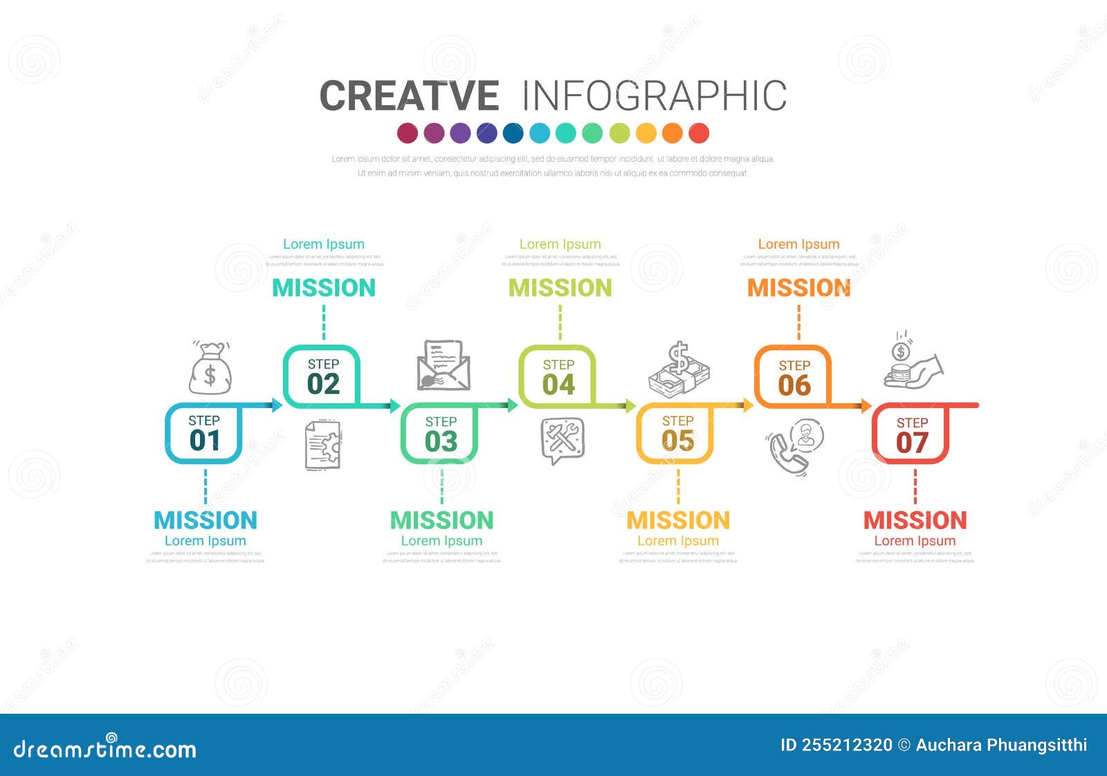 Timeline Business for 7 Day, 7 Options, Infographic Design Stock ...