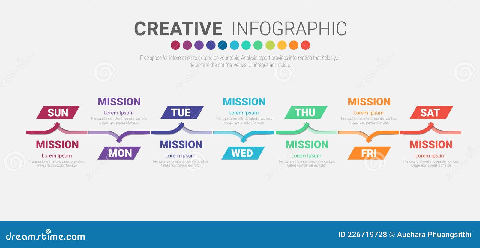 Timeline Business for 7 Day, Week, Timeline Infographics Design Vector ...