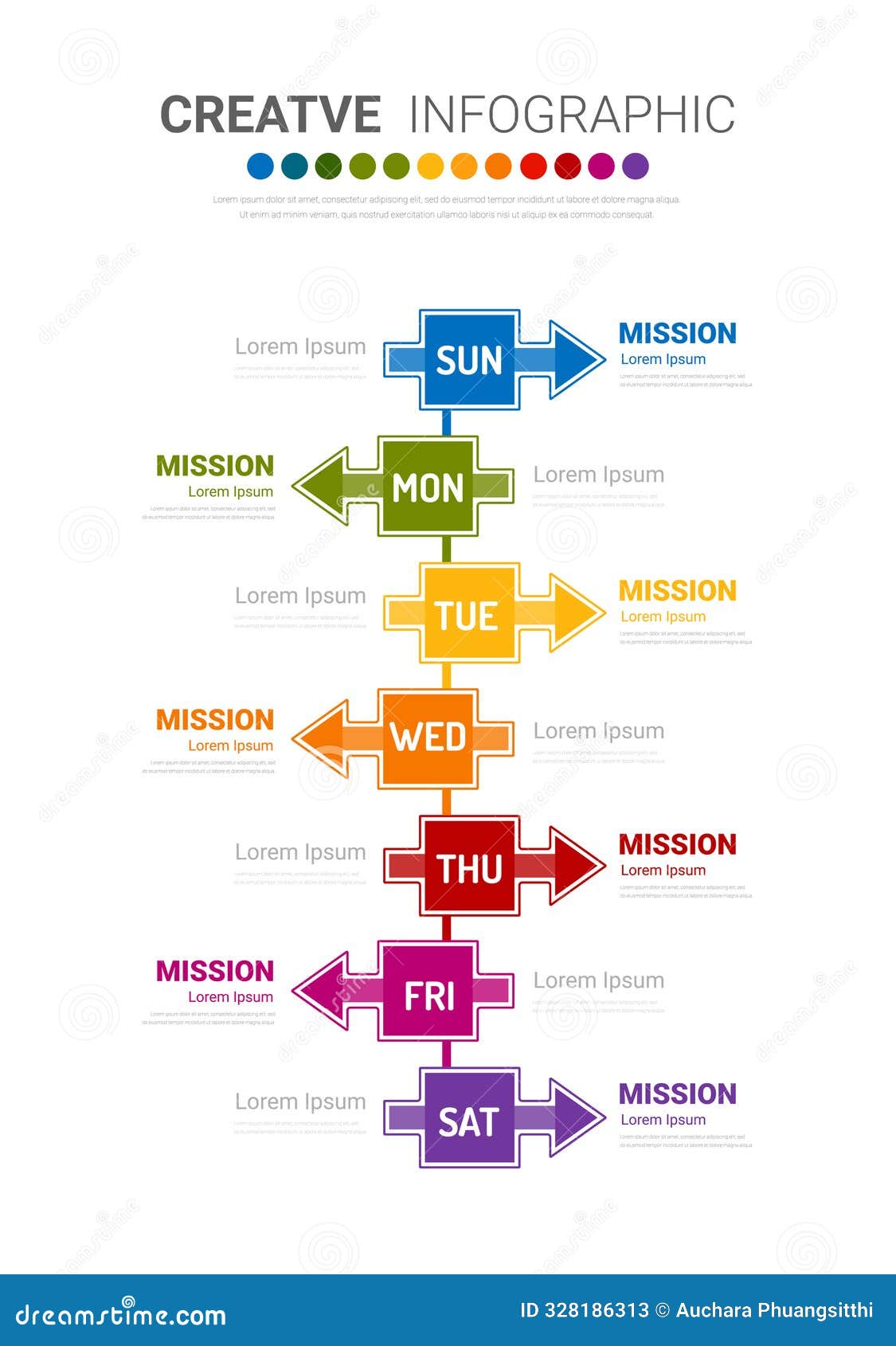 Timeline, Timeline Business for 7 Day, Week, Infographics Design Vector ...