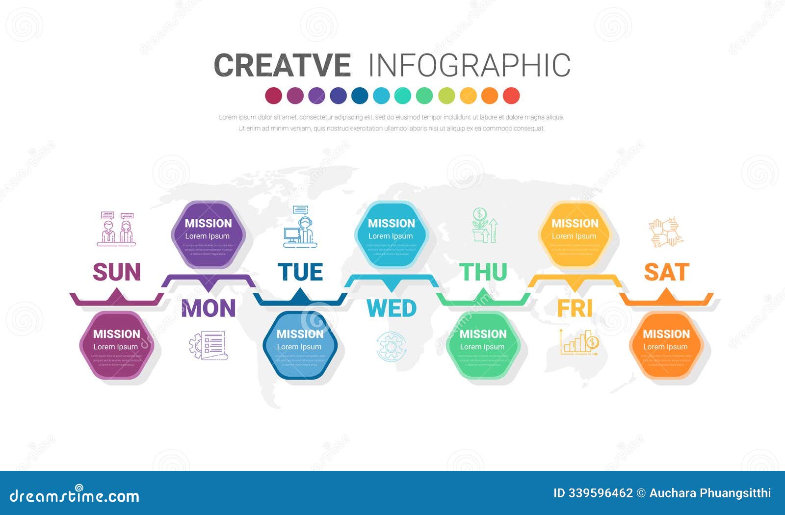 Timeline, Timeline Business for 7 Day, Week, Infographics Design Vector ...